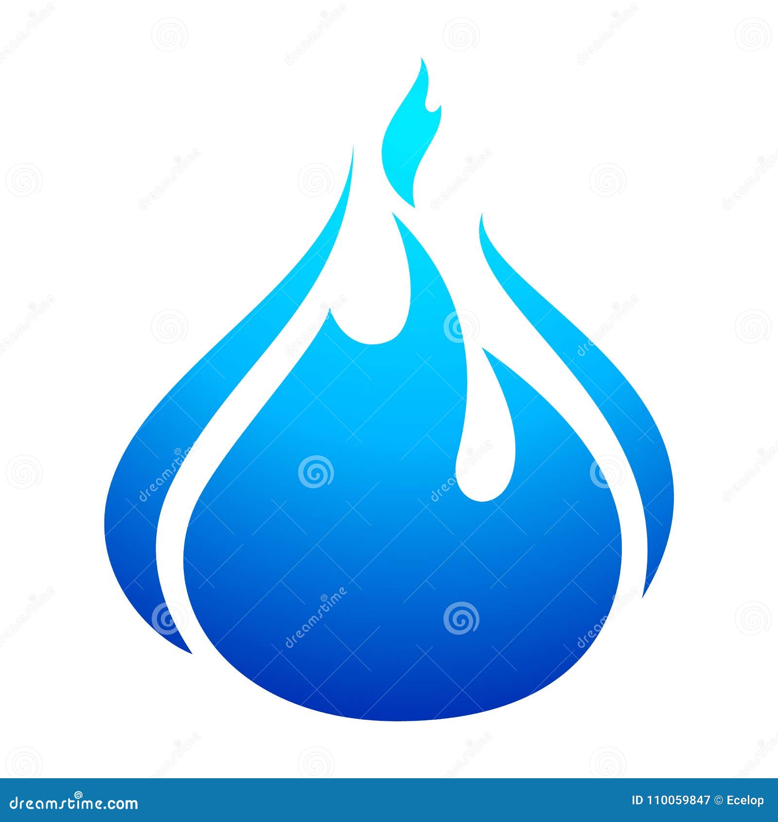 Fire flame blue icon stock vector. Illustration of fiery - 110059847