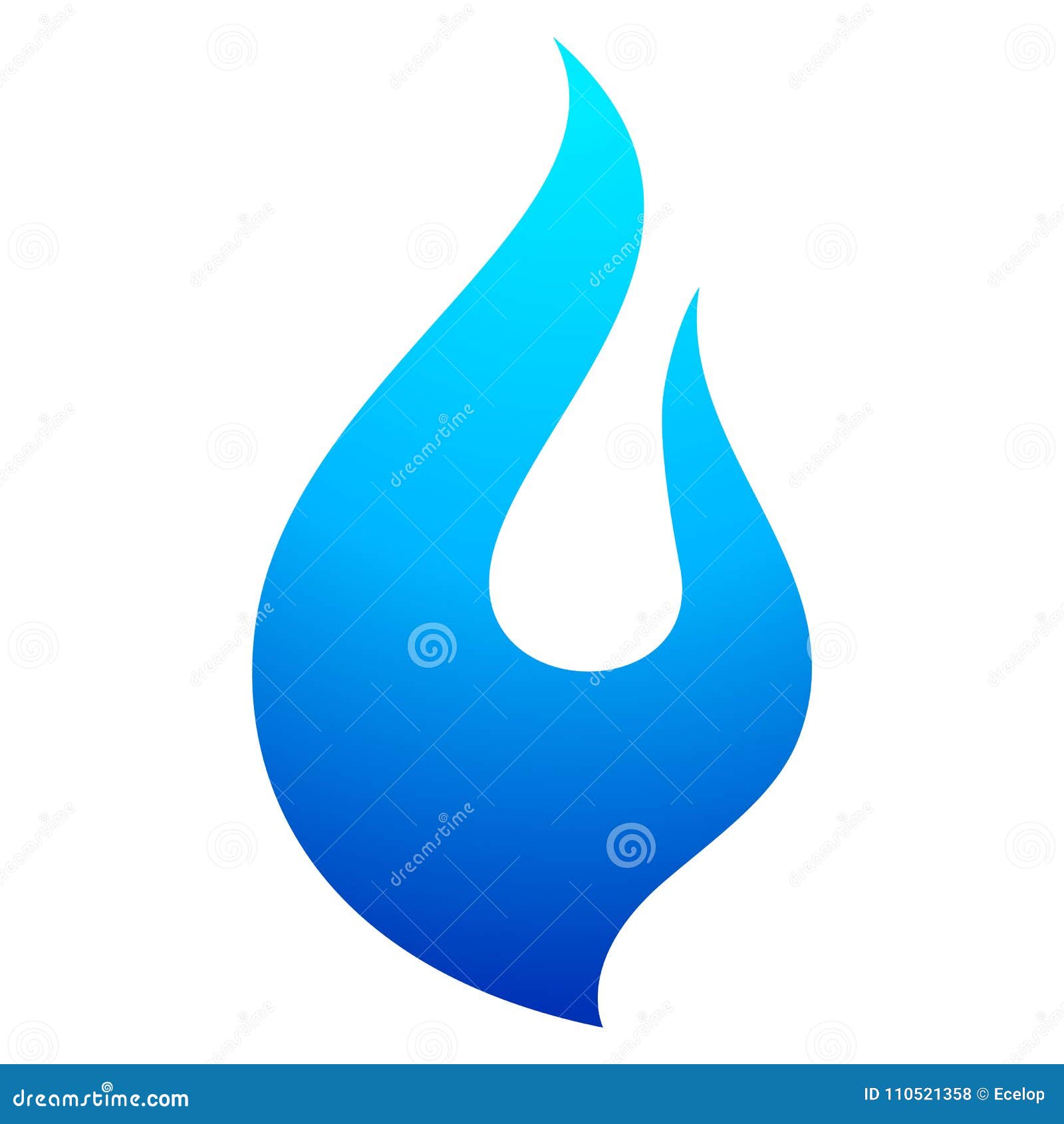 Fire flame blue icon stock vector. Illustration of dangerous - 110521358