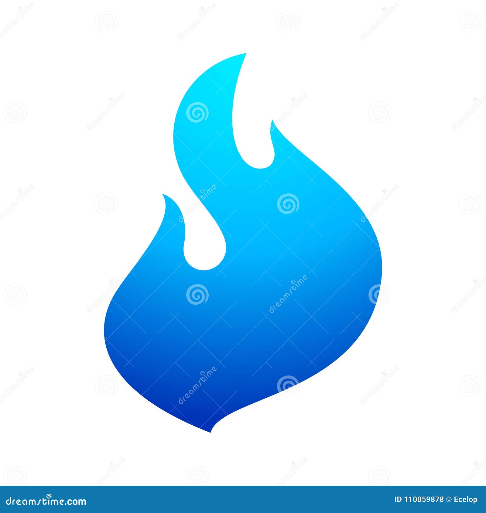 Fire flame blue icon stock vector. Illustration of burn - 110059878