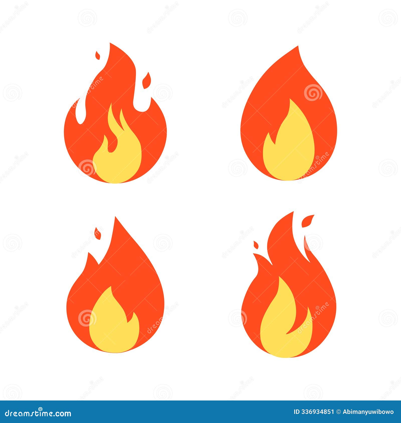 Fire flame burn symbol set stock illustration. Illustration of food ...
