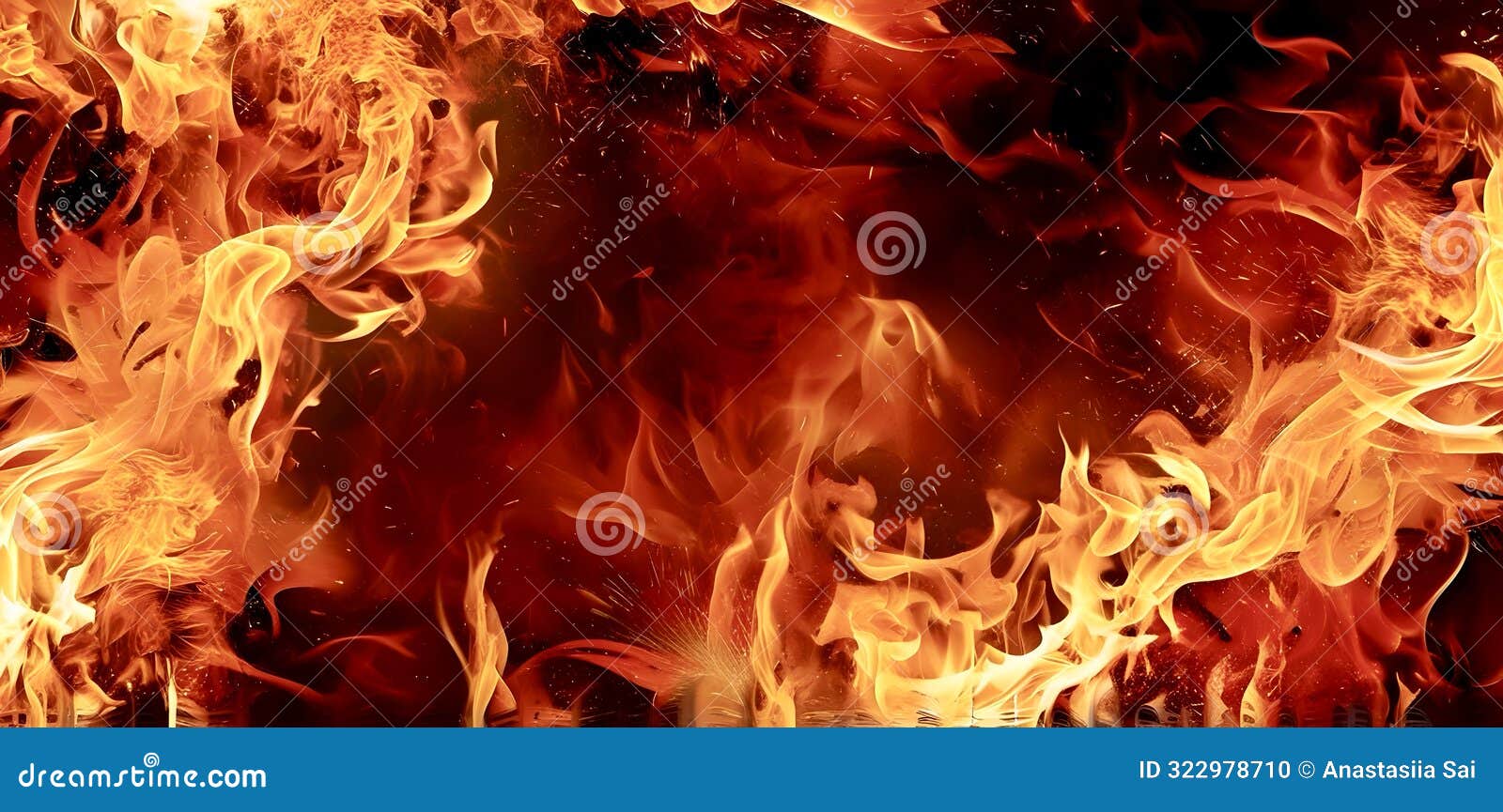 Fire Flame Burning Background Stock Illustration - Illustration of ...