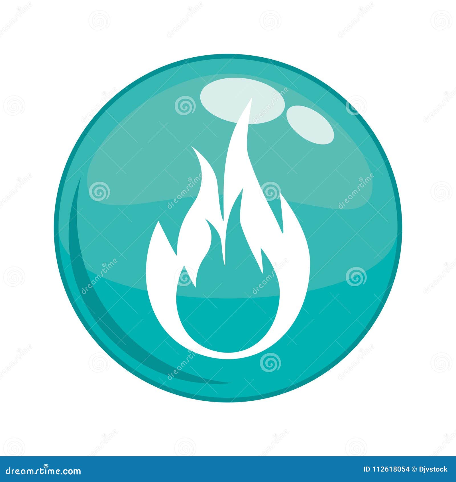 Fire flame button icon stock vector. Illustration of graphic - 112618054