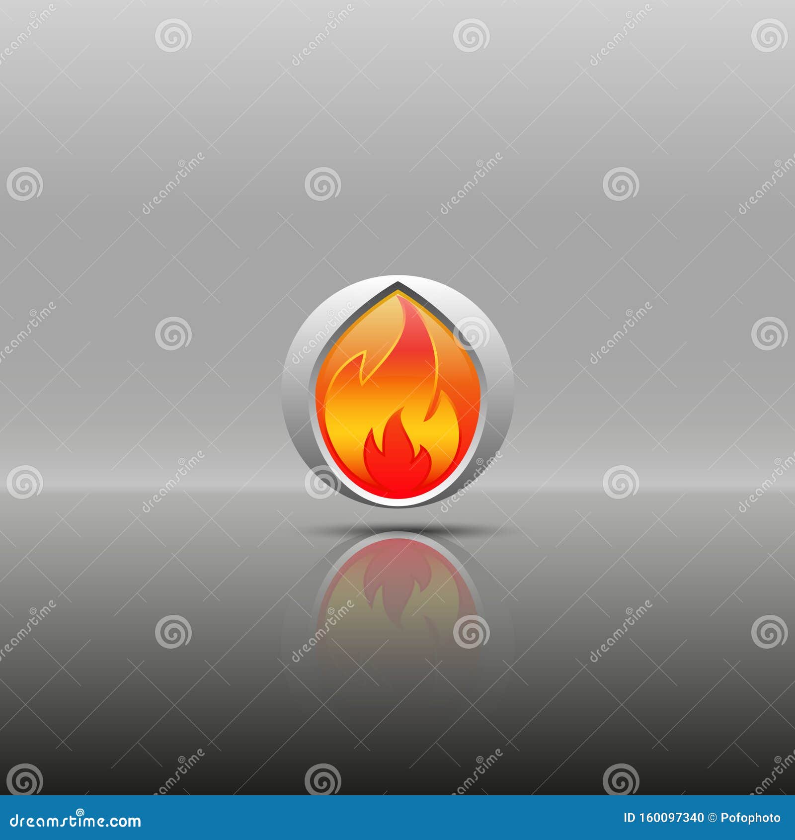 Fire Flame Button Vector Illustration Stock Vector - Illustration of ...