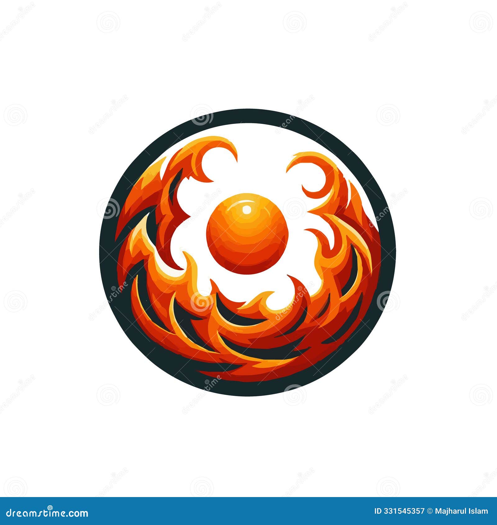 Fire Flame Circle Vector Isolated on White Background Stock Vector ...