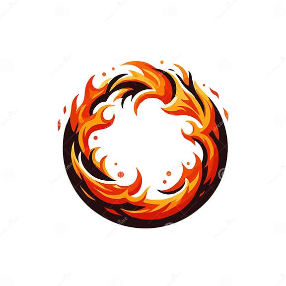 Fire Flame Circle Vector Isolated on White Background Stock Vector ...