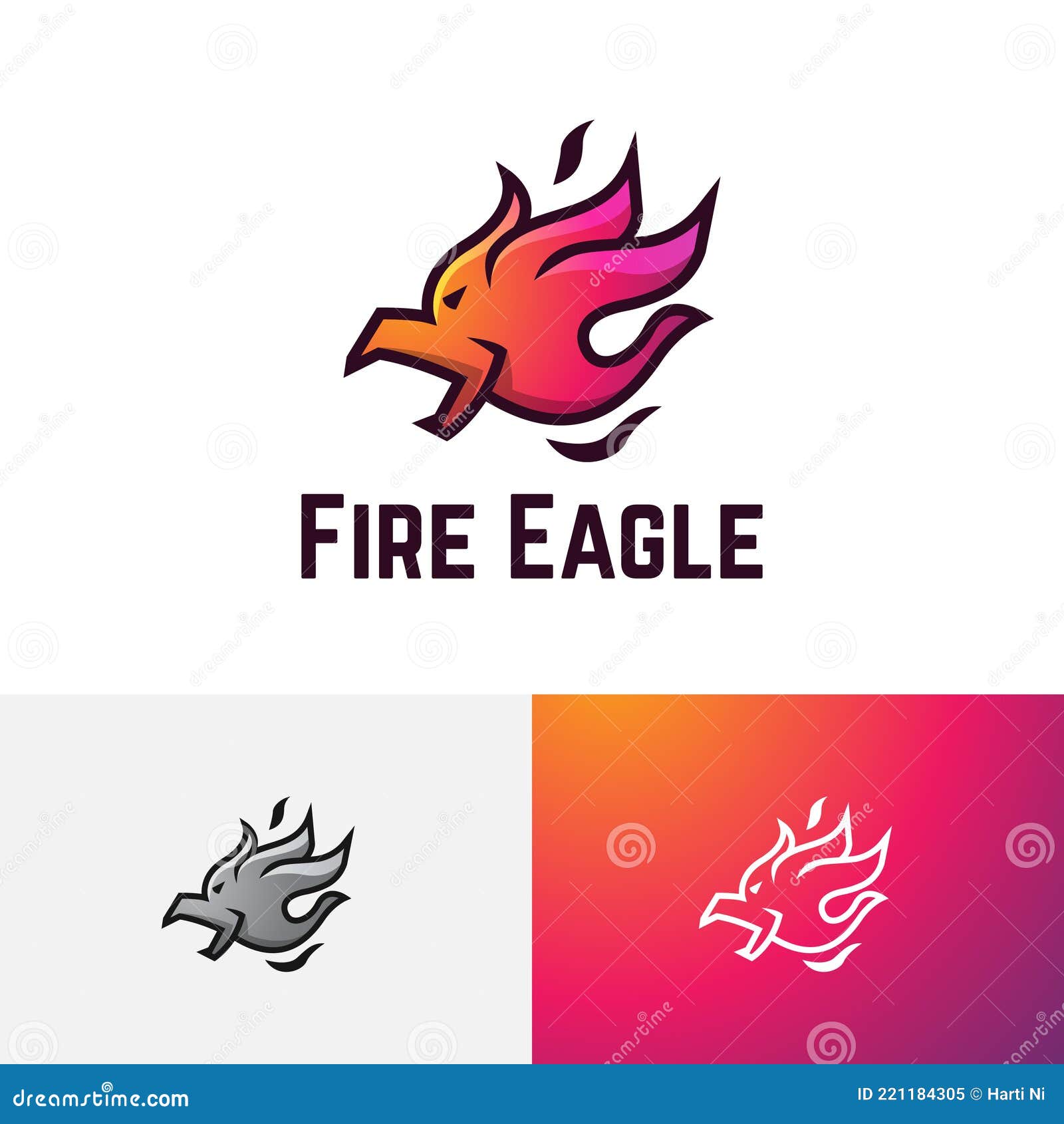 Fire Flame Comet Meteor Burn Eagle Hawk Falcon Logo Stock Vector ...