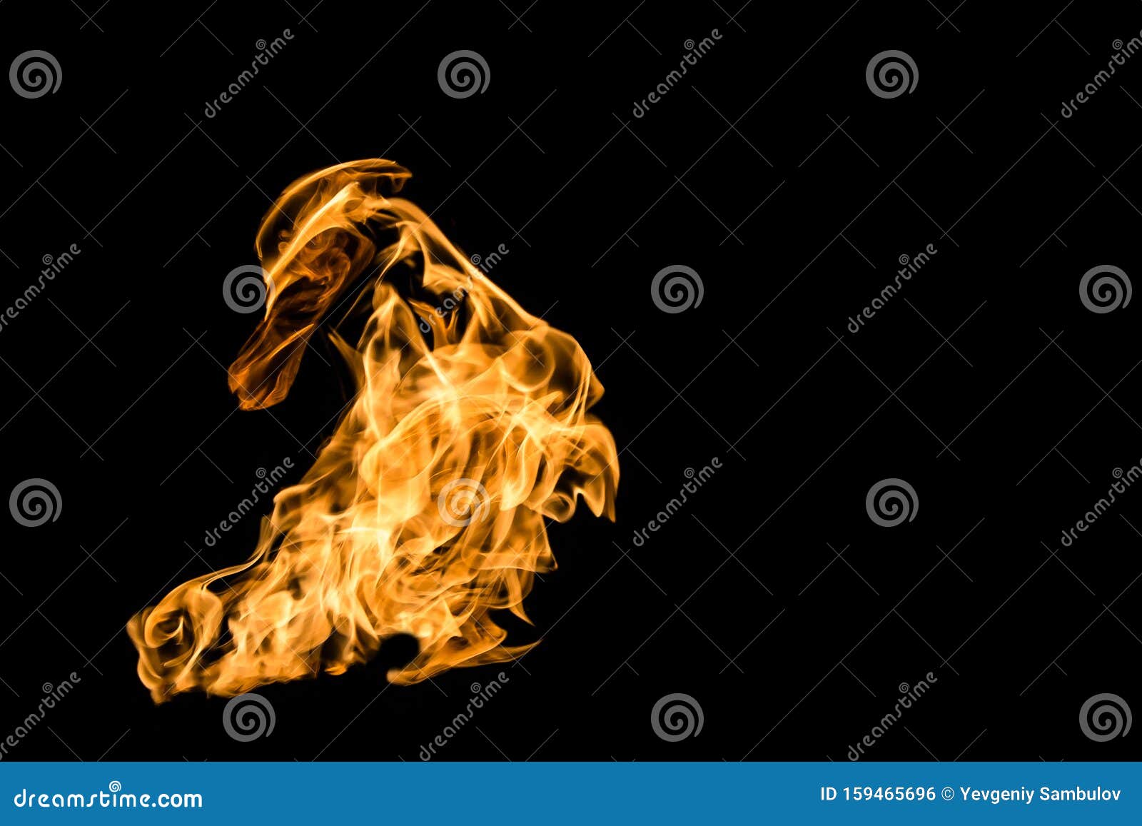 Fire Flame on Duck Shaped on Black Isolated Background. Fire Patterns ...