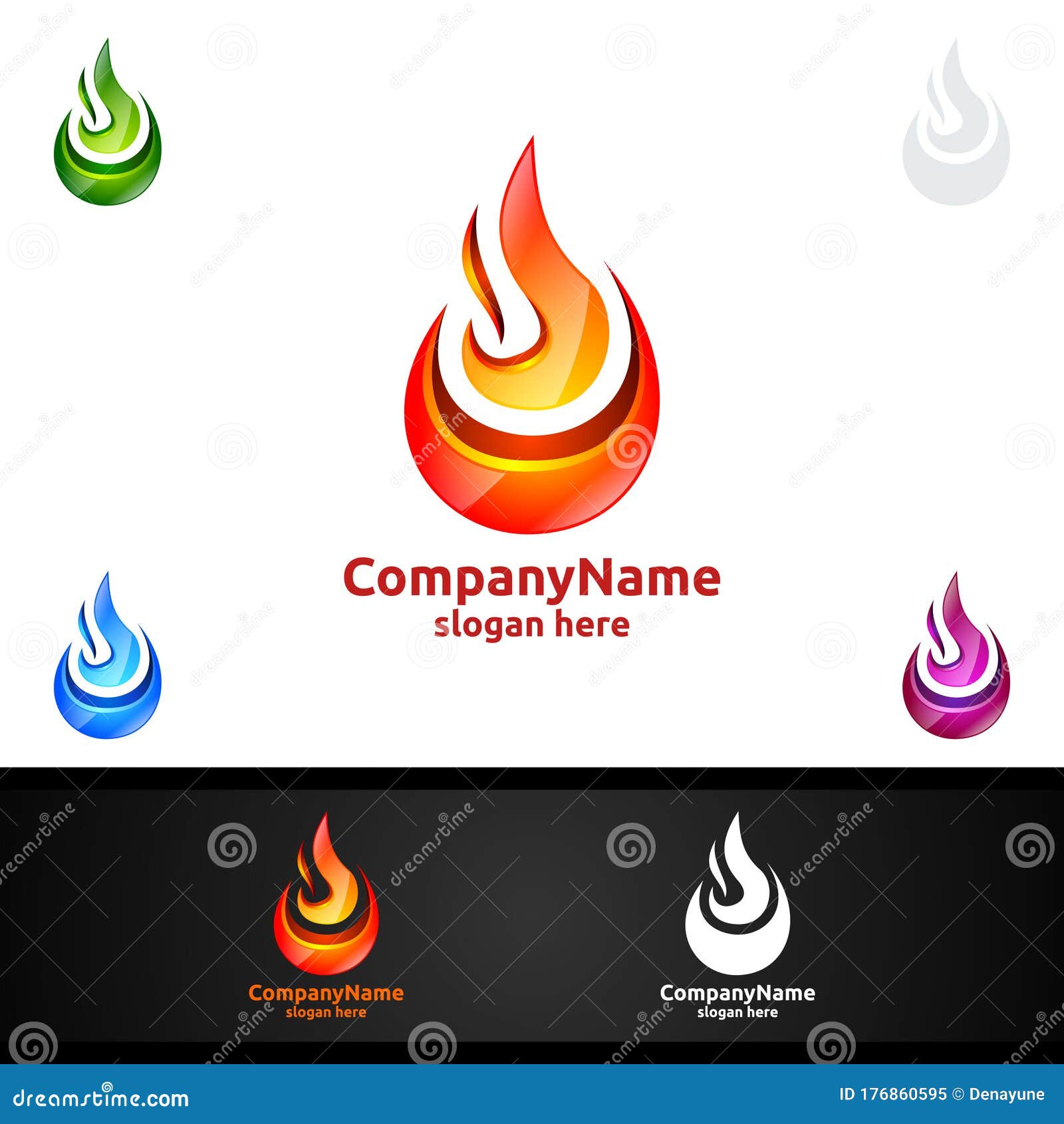 Fire Flame Element Logo Design Stock Vector - Illustration of heat ...
