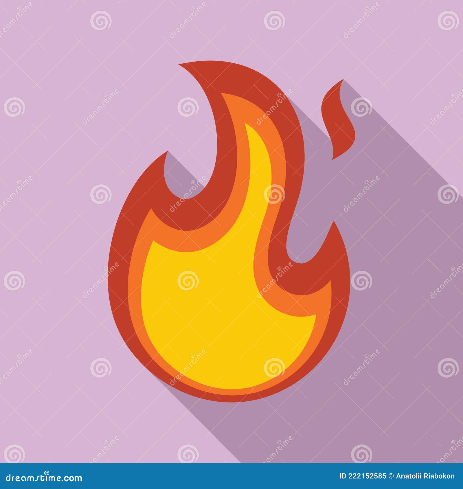 Fire Flame Fireball Icon, Flat Style Stock Vector - Illustration of ...
