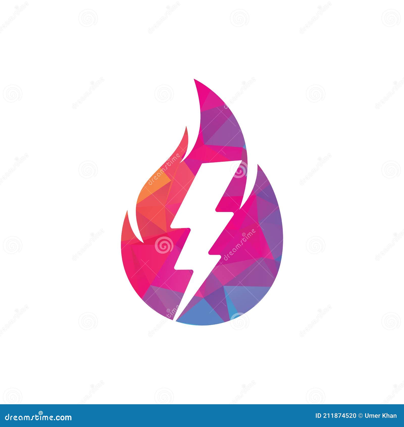 Fire Flame and Flash Lightning Thunder Bolt Logo Stock Vector ...