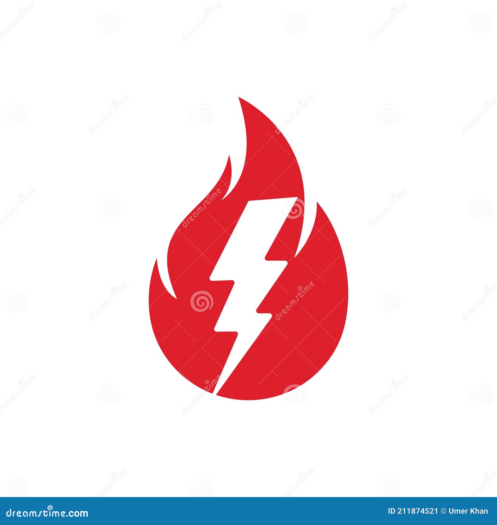 Fire Flame and Flash Lightning Thunder Bolt Logo Stock Vector ...