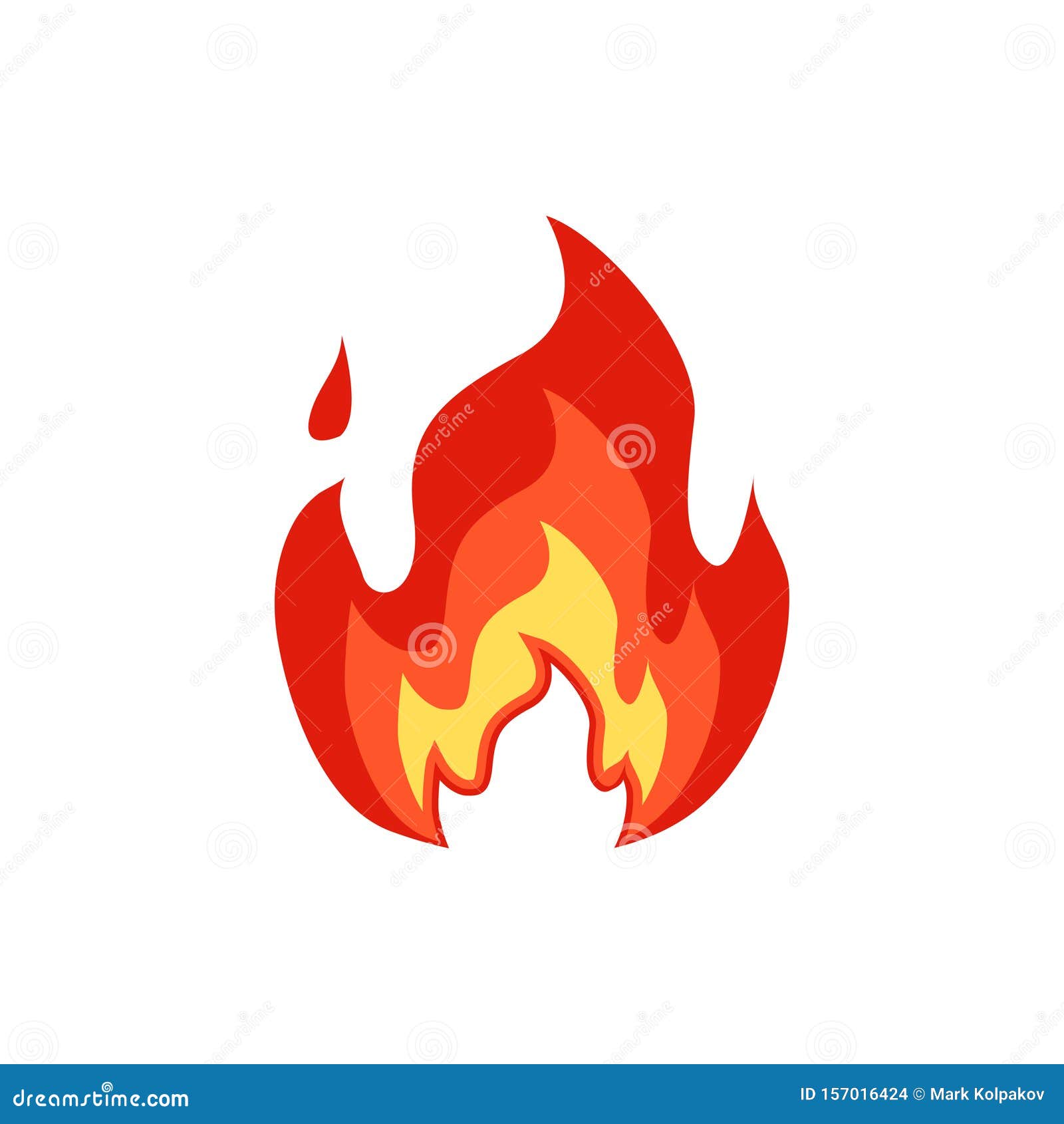 Fire Flame in Flat Style Vector Illustration Stock Illustration ...