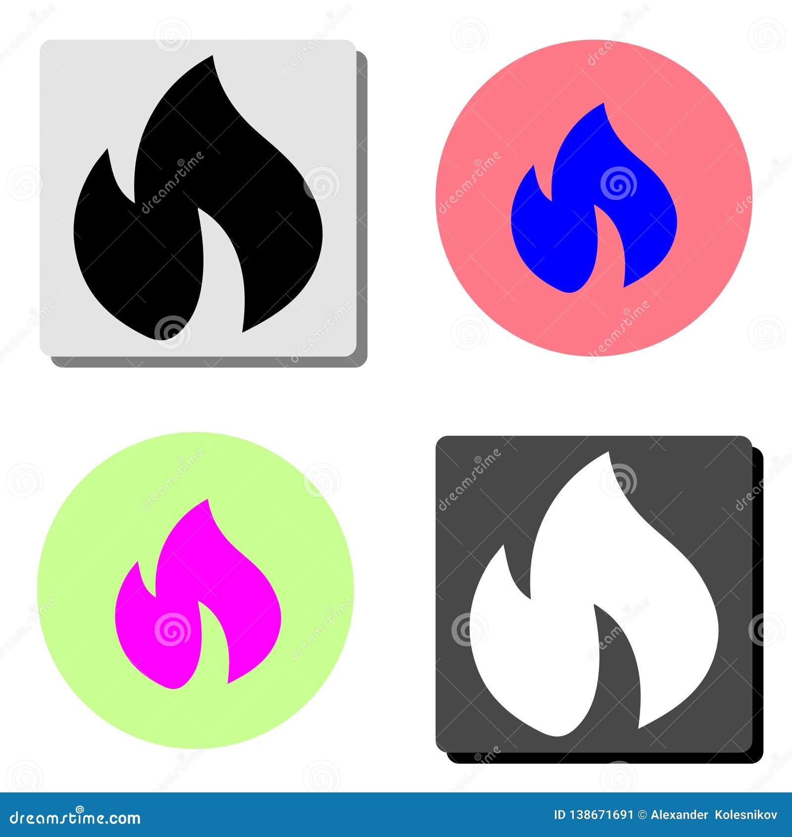 Fire Flame. Flat Vector Icon Stock Vector - Illustration of ignite ...
