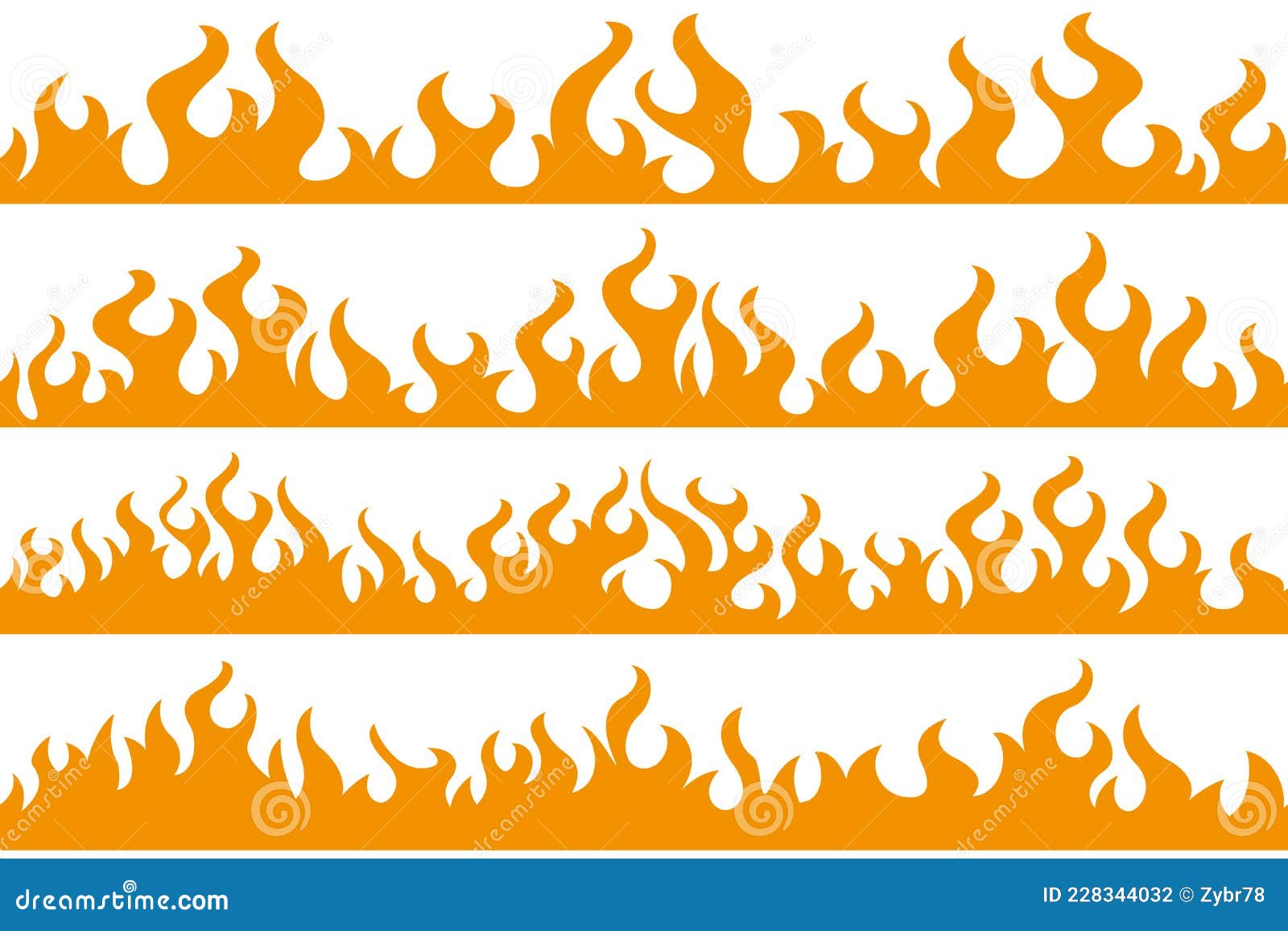 Fire flame frame borders stock vector. Illustration of flat - 228344032
