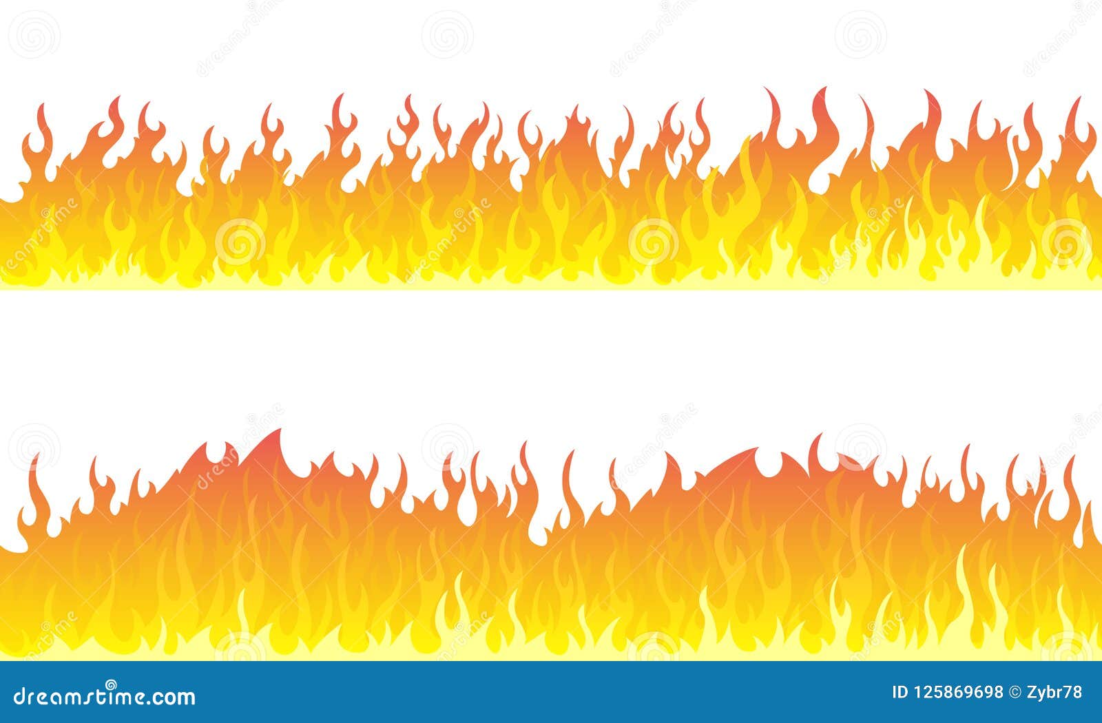Fire flame frame borders stock vector. Illustration of seamless - 125869698
