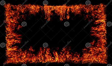 Fire Flame Frame. Burn Lights on a Black Background. Borders and Frames ...