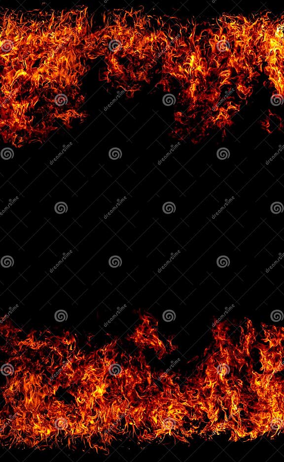 Fire Flame Frame. Burn Lights on a Black Background. Borders and Frames ...