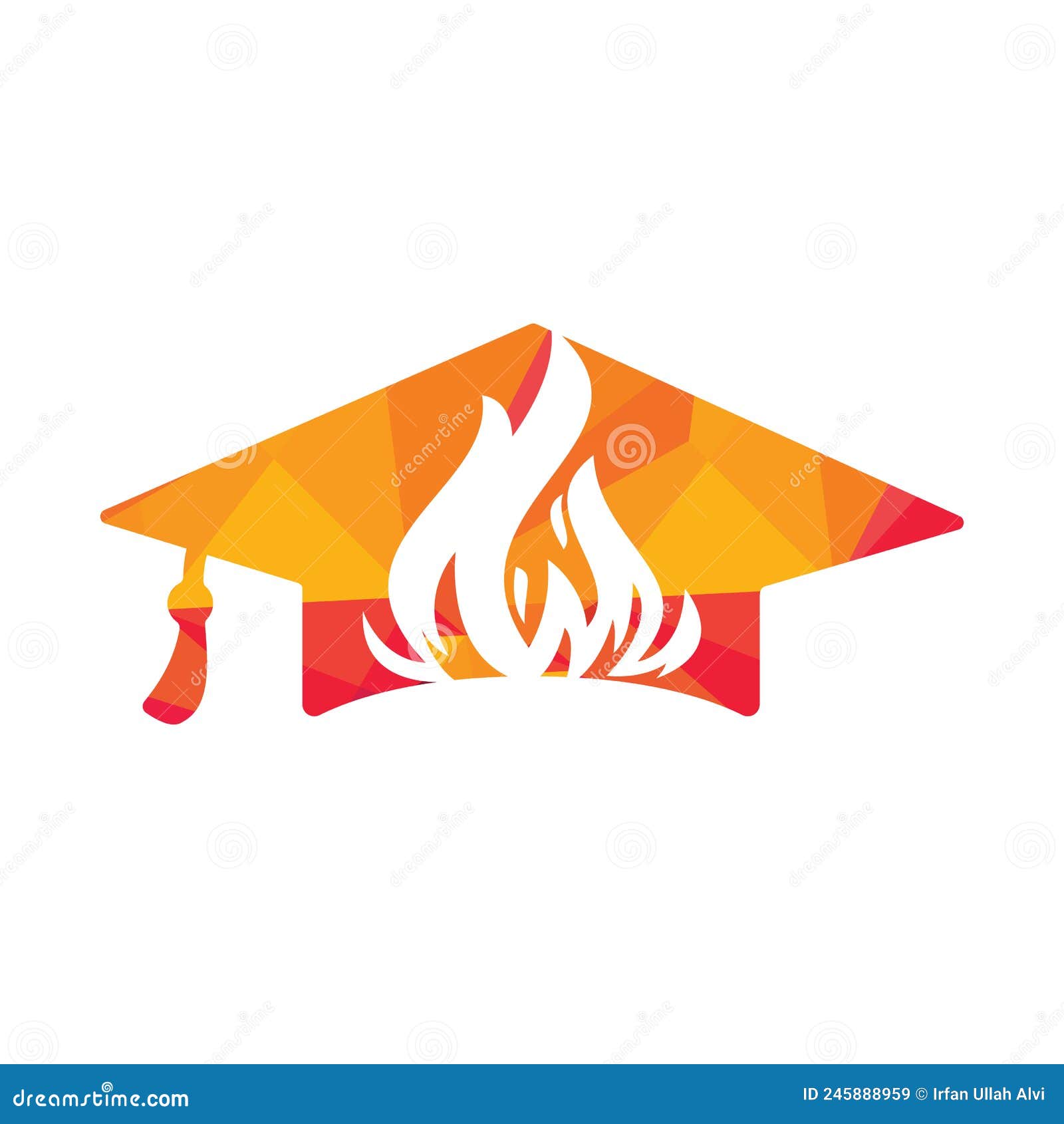 Hot Education Vector Logo Design. Graduation Cap and Torch Combination ...