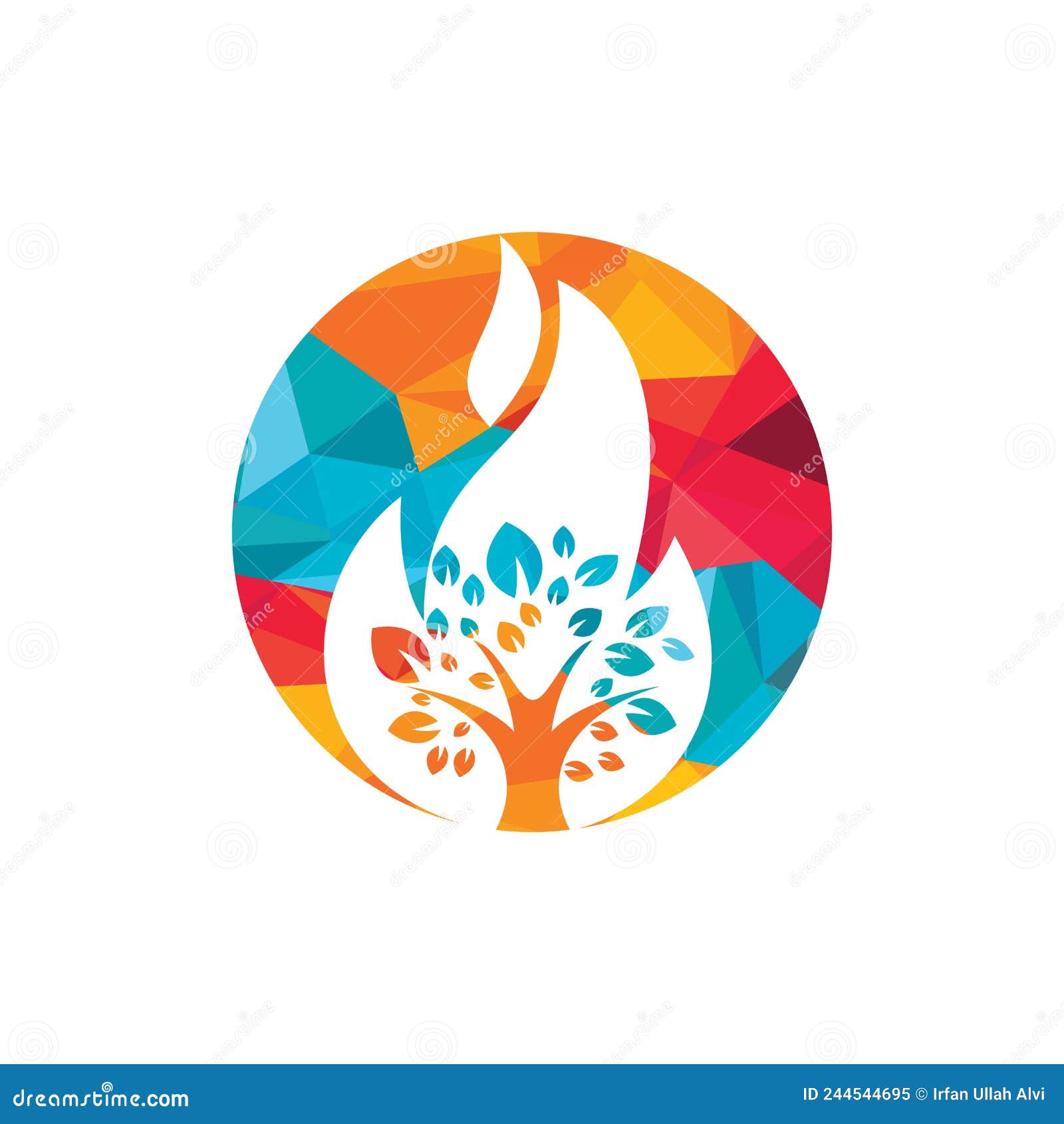 Fire Tree Vector Logo Design Template. Stock Vector - Illustration of ...