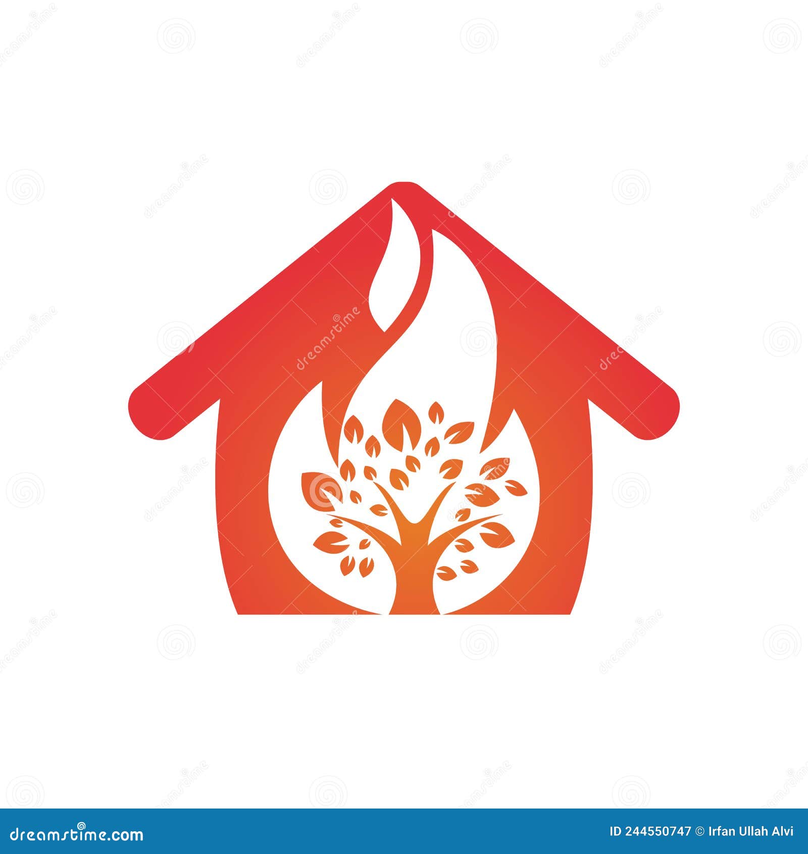 Fire Tree Vector Logo Design Template. Stock Vector - Illustration of ...