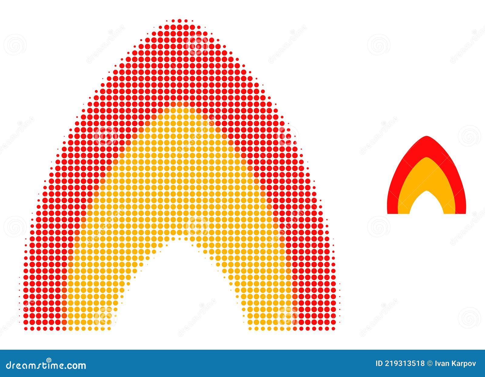 Fire Flame Halftone Dotted Icon Stock Vector - Illustration of light ...