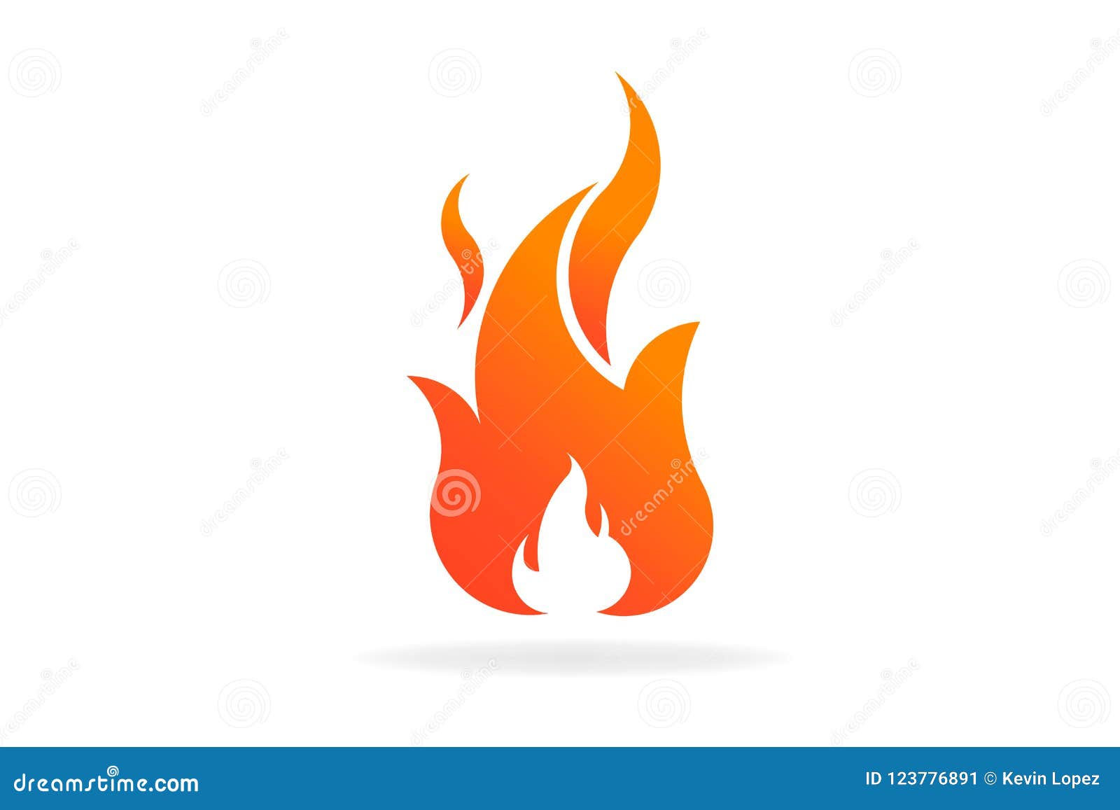 Fire Flame with Hidden Negative Space. Vector Logo Symbol Stock Vector ...