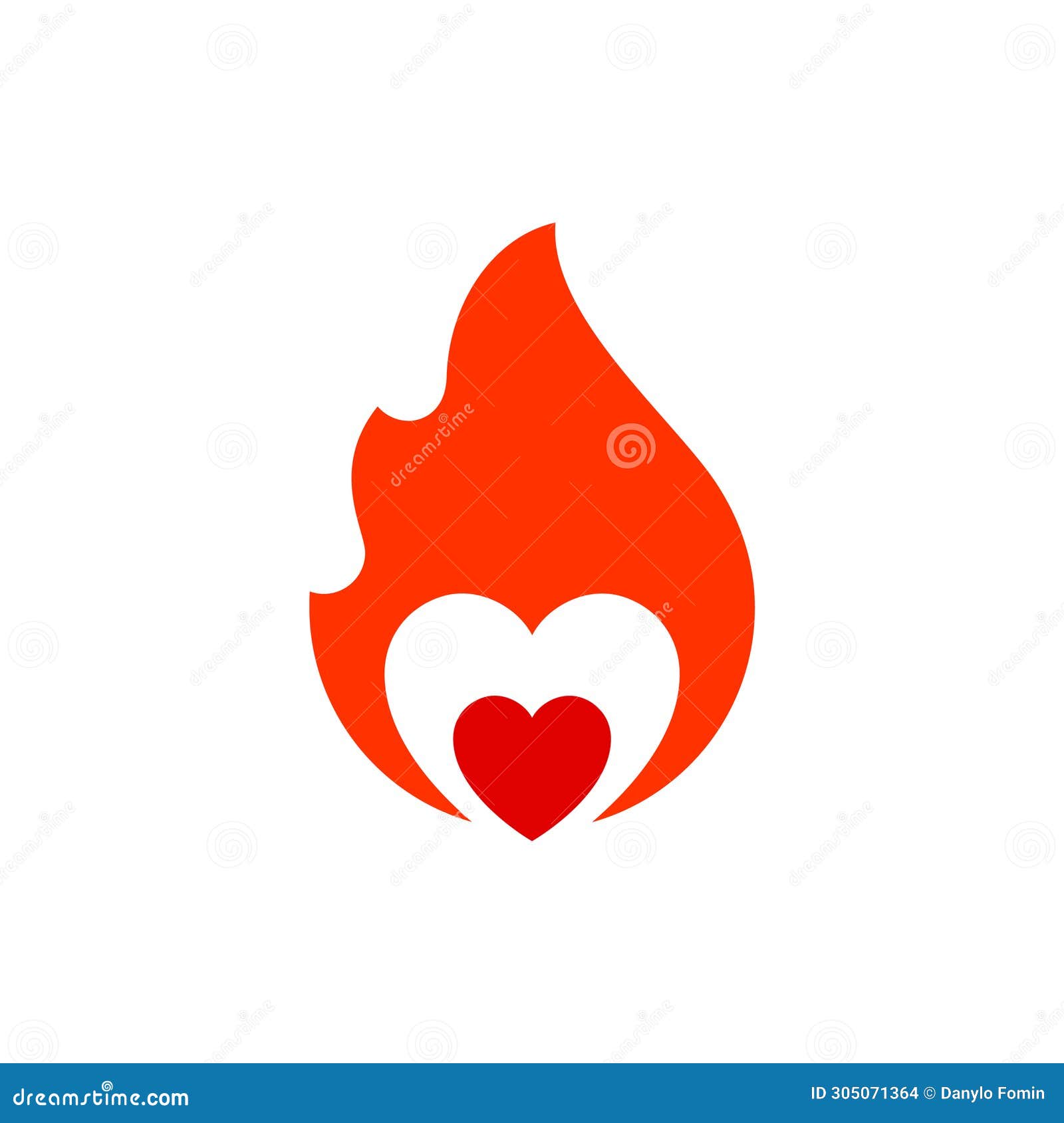 Fire Flame, Hot Heart Symbol, Vector Illustration Stock Illustration ...