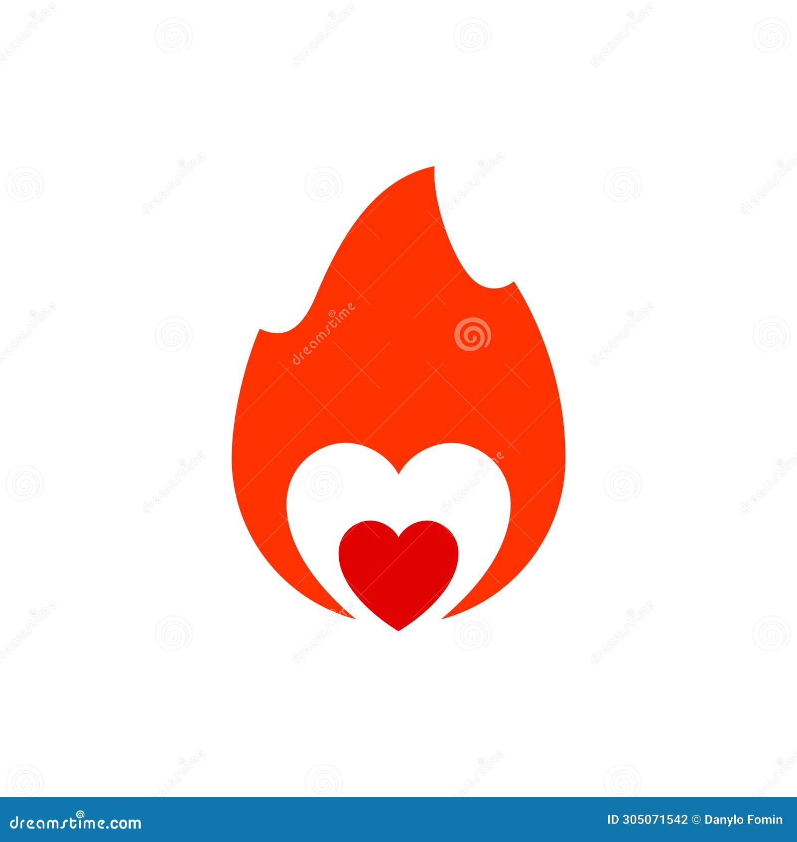 Fire Flame, Hot Heart Symbol, Vector Illustration Stock Illustration ...