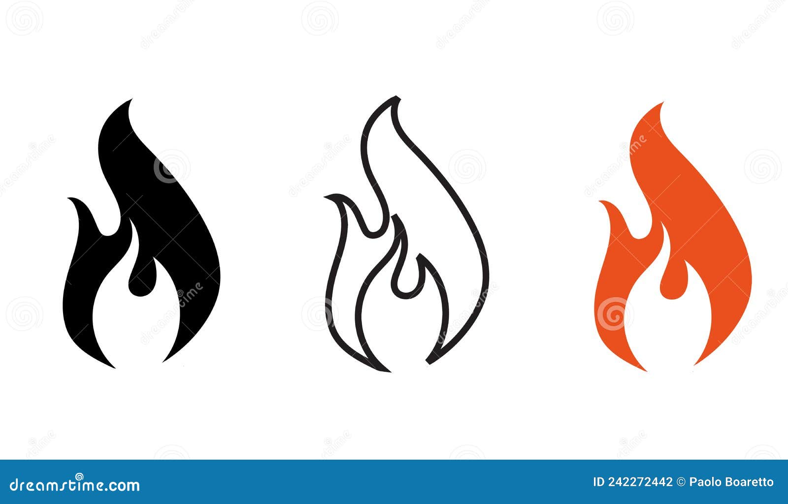 Fire Flame Icon in Different Style Stock Vector - Illustration of ...