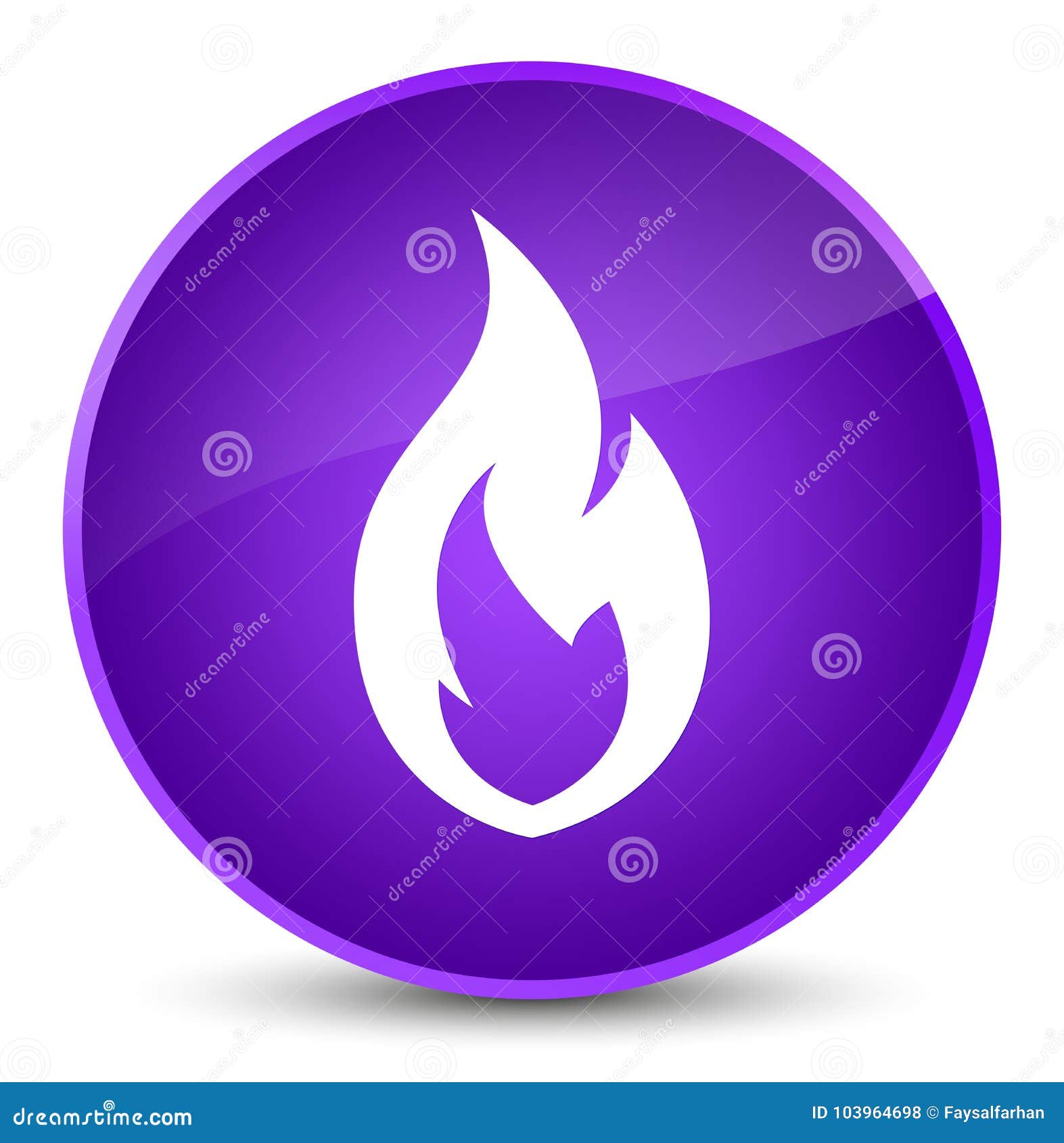 Fire Flame Icon Elegant Purple Round Button Stock Illustration ...