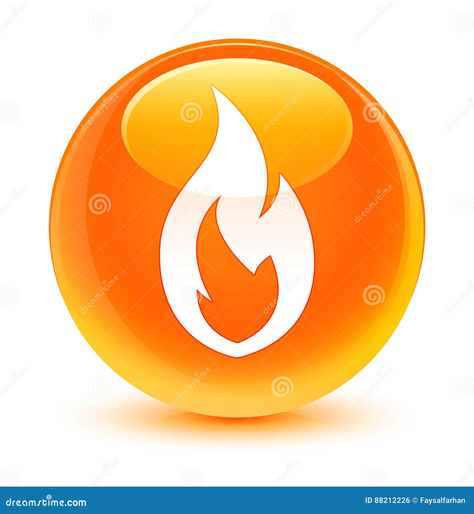 Fire Flame Icon Glassy Orange Round Button Stock Illustration ...
