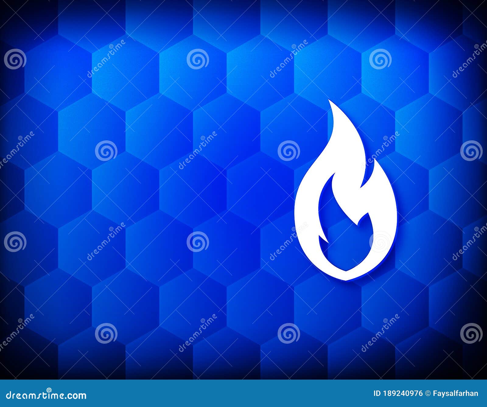 Fire Flame Icon Hexagon Creative Abstract Blue Background Seamless ...