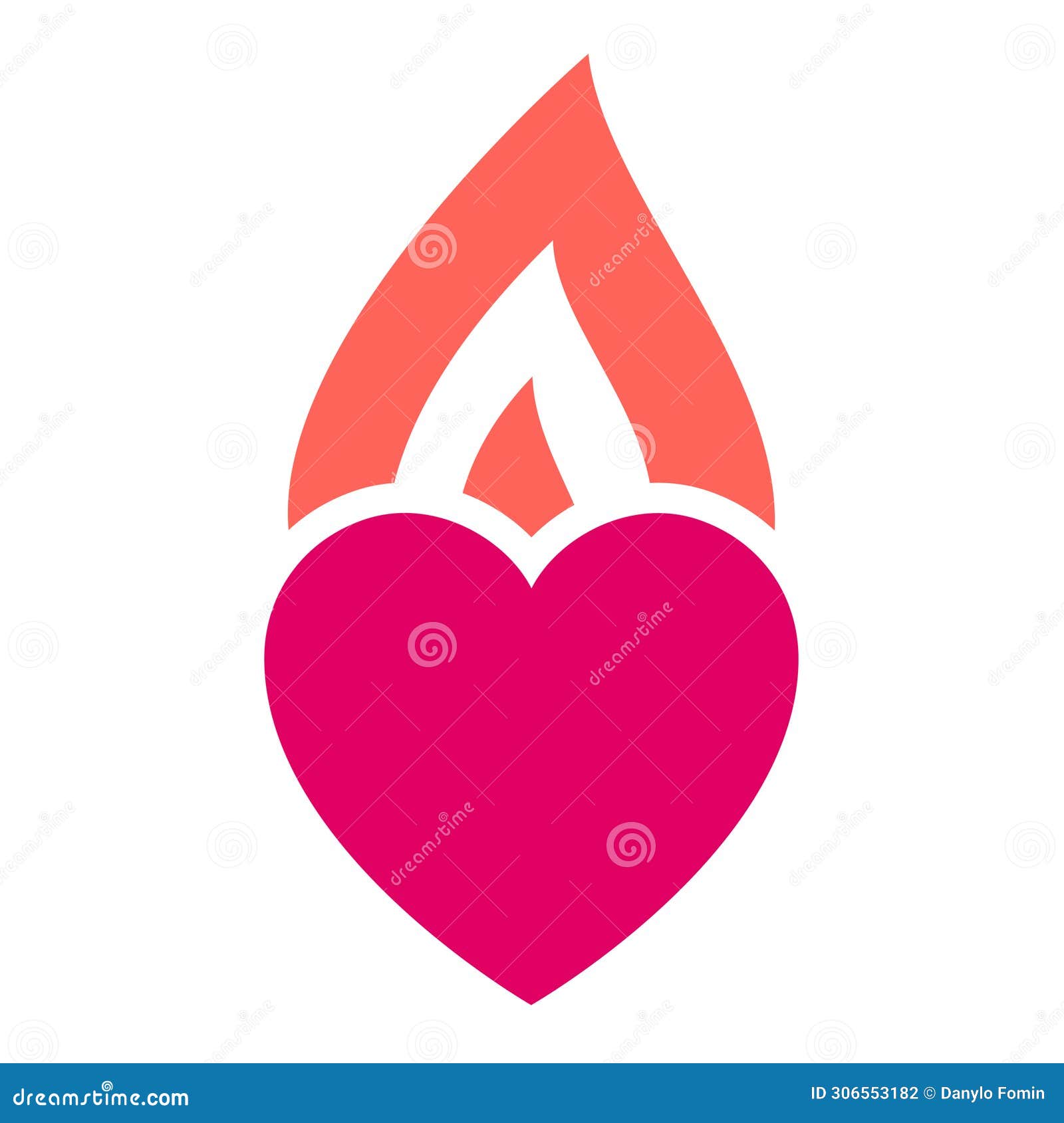 Fire Flame Icon, Hot Heart Symbol, Vector Illustration Stock Vector ...