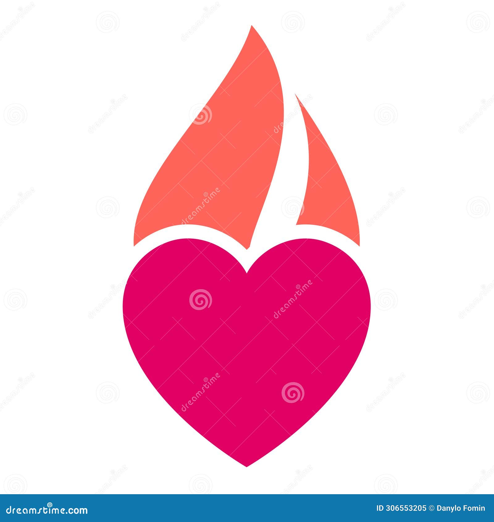 Fire Flame Icon, Hot Heart Symbol, Vector Illustration Stock Vector ...