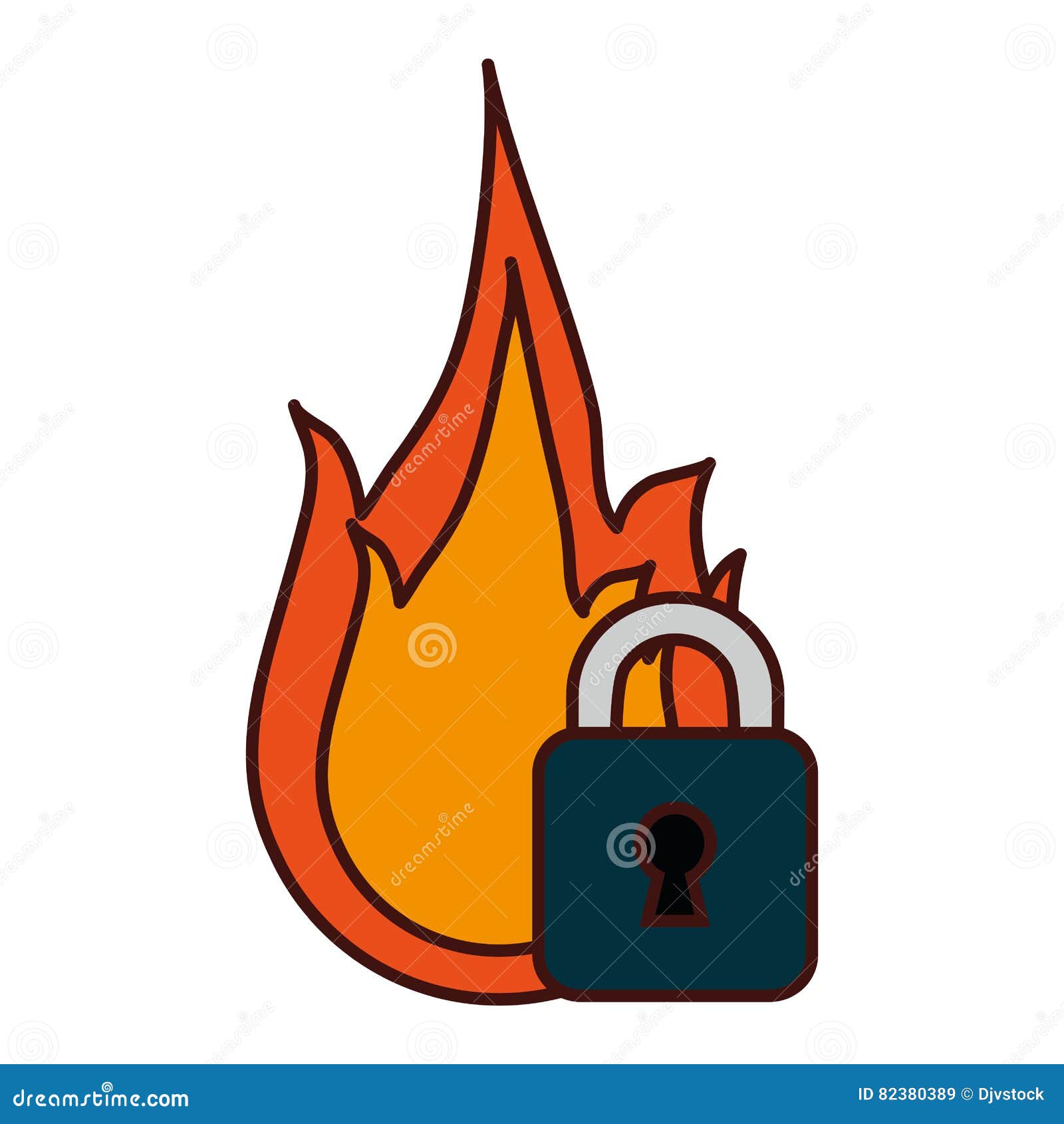 Fire flame icon image stock vector. Illustration of lock - 82380389