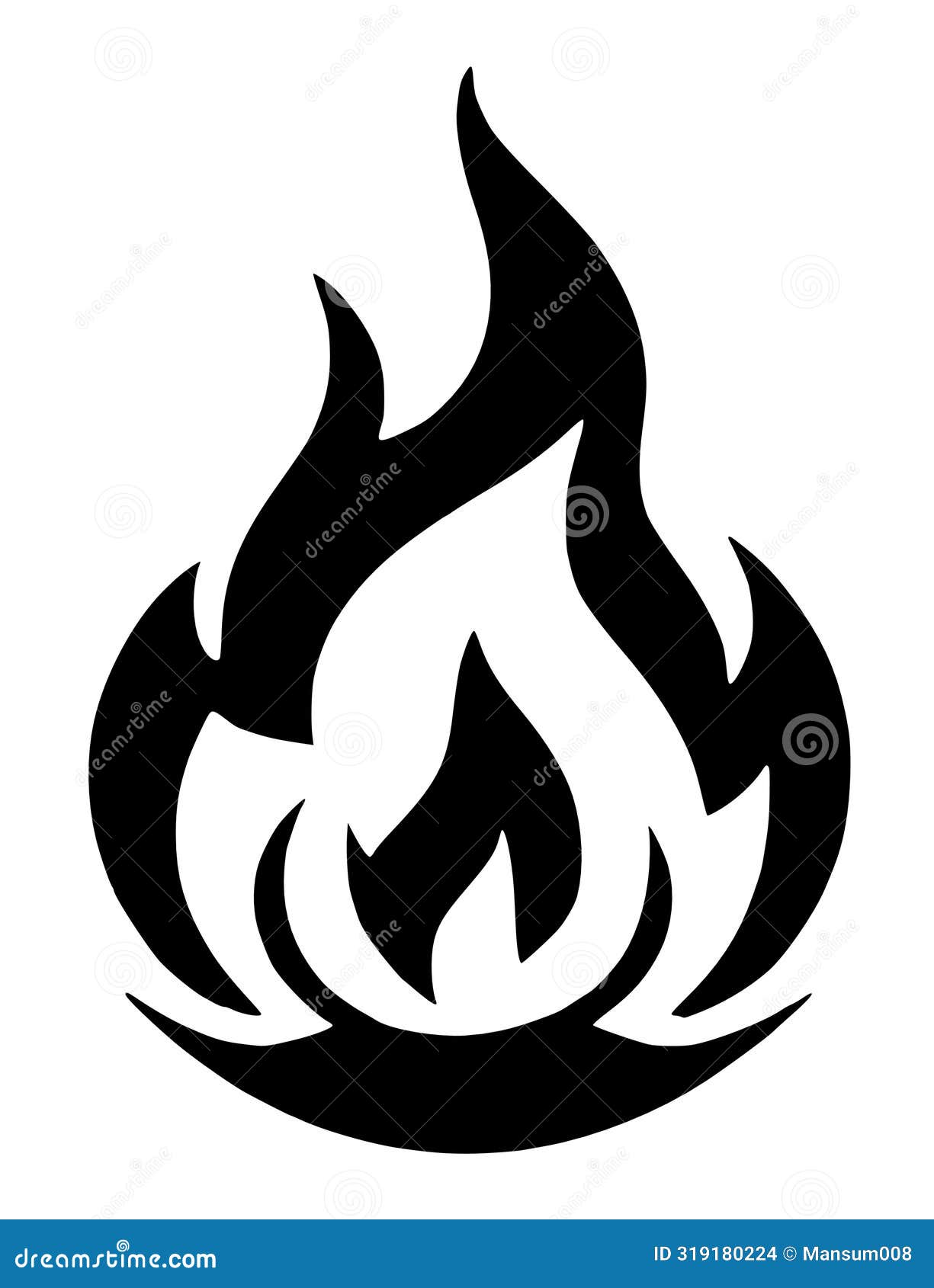 Fire Flame Icon in Solid Style Stock Illustration - Illustration of ...