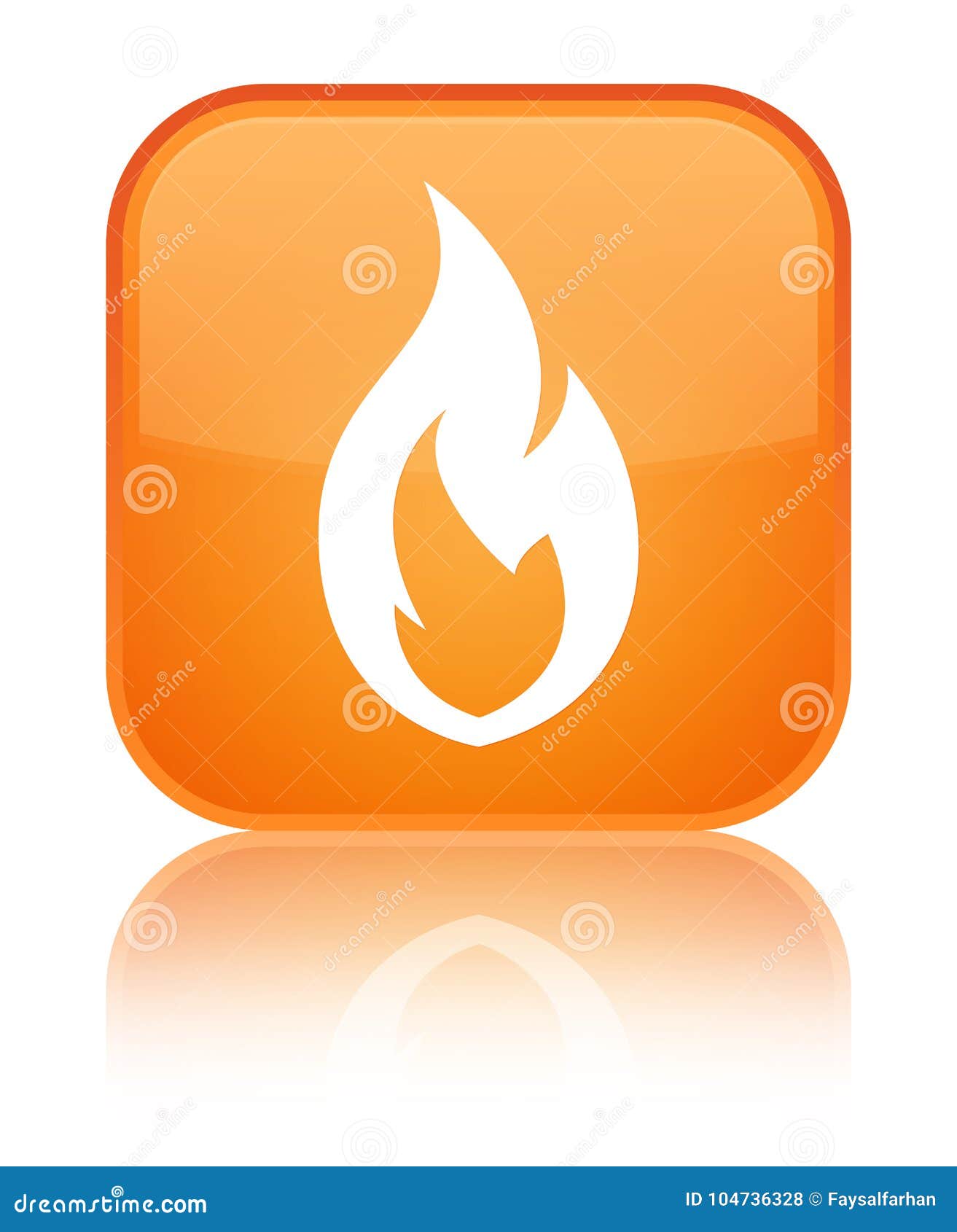 Fire Flame Icon Special Orange Square Button Stock Illustration ...