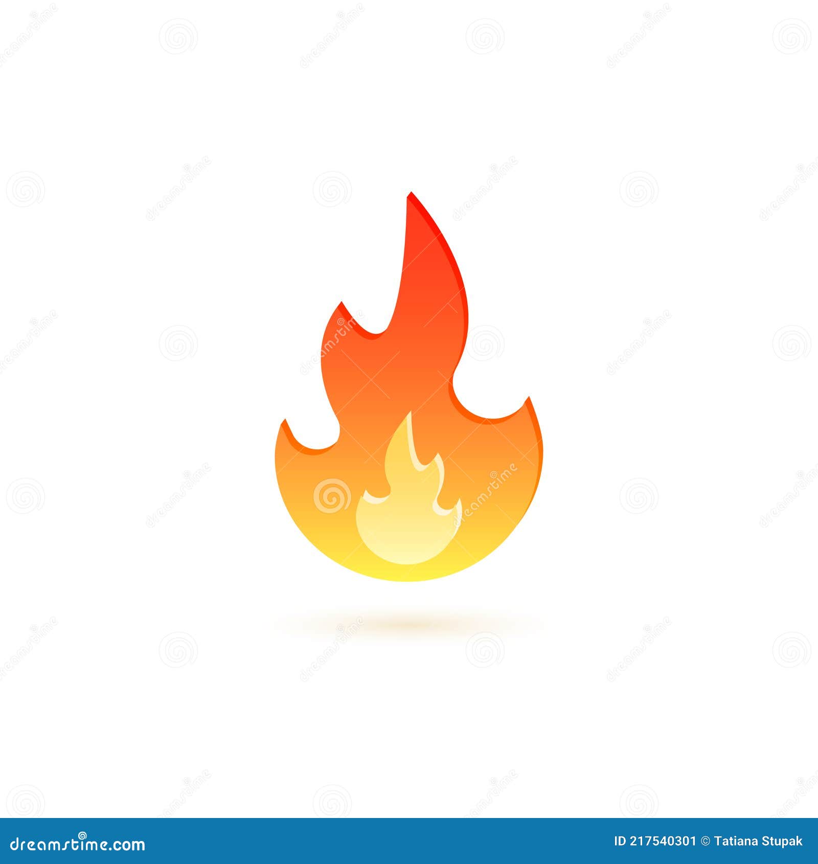Fire Flame Icon, Vector Cartoon Isolated Fire Flat Symbol Stock Vector ...