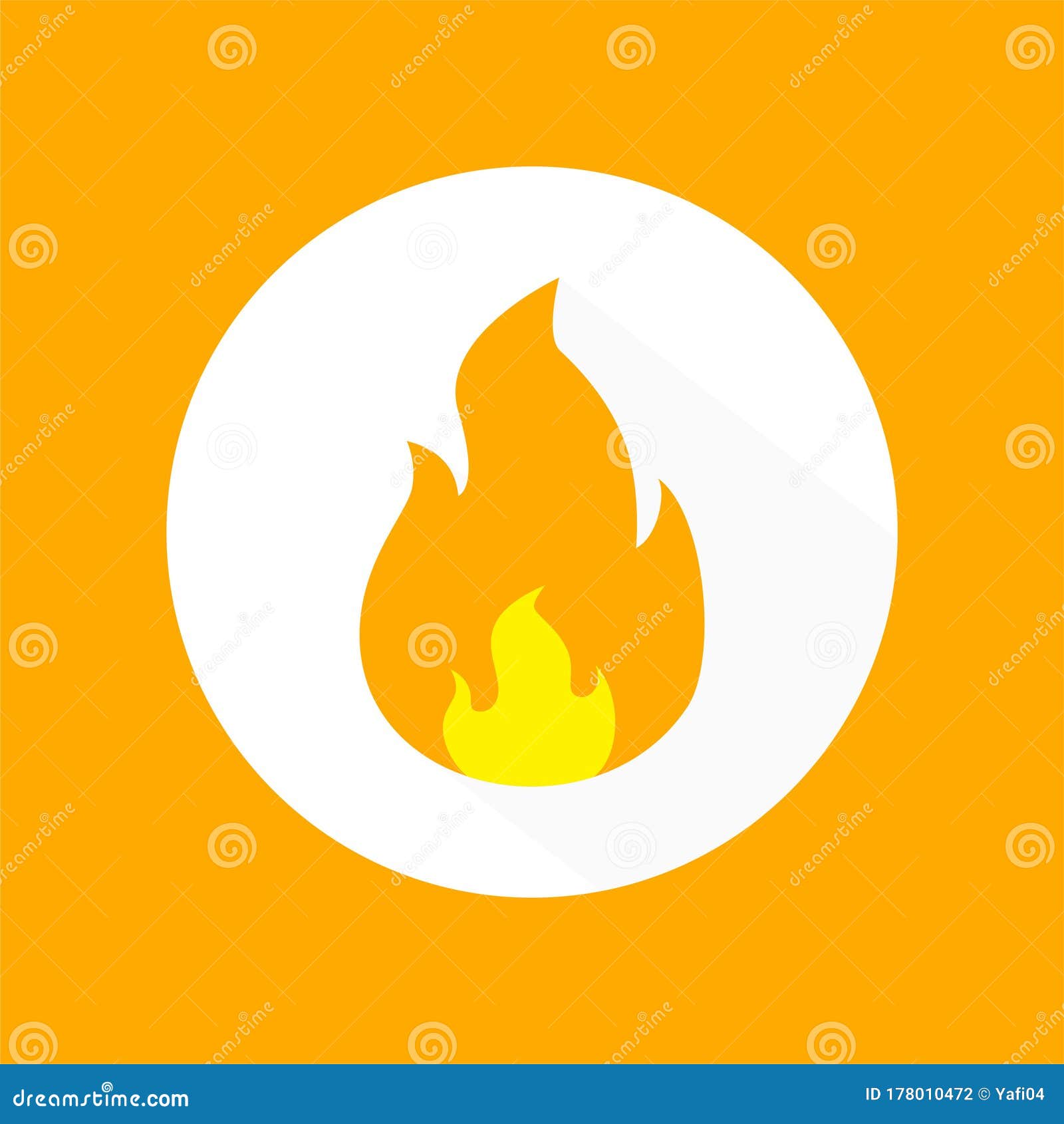 Fire Flame Icon Vector. Illustration of Fire Isolated on White Circle ...