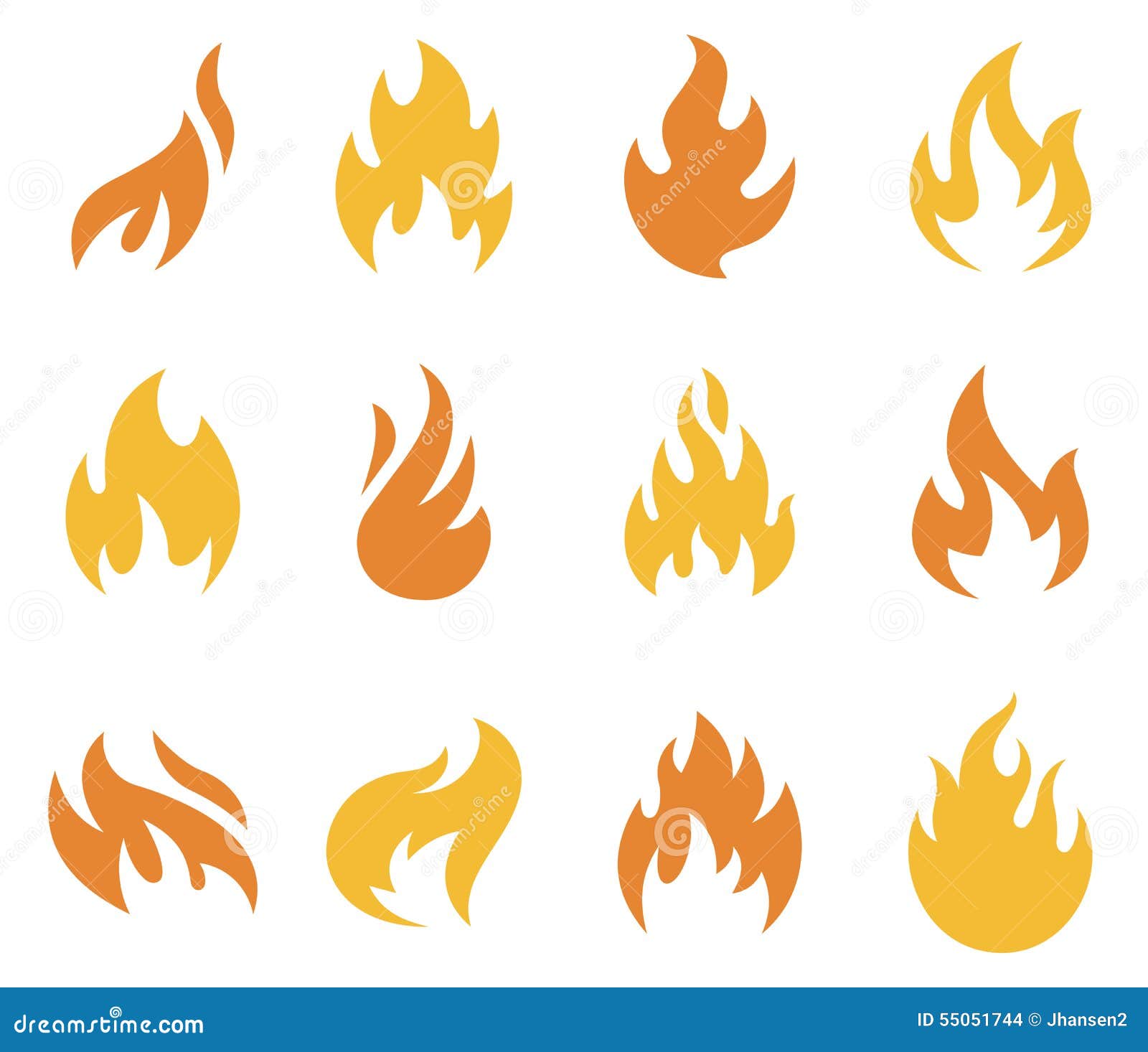 Fire Flame Icons And Symbols Vector Illustration | CartoonDealer.com ...