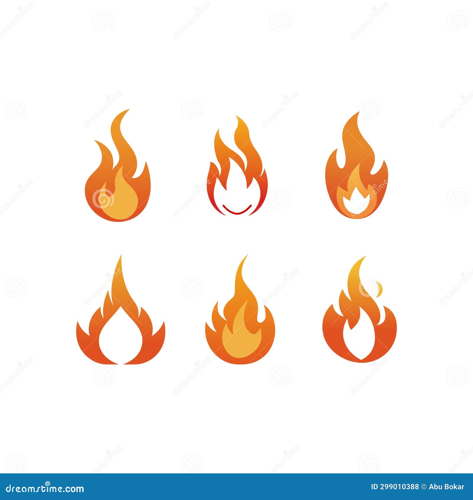 Fire Flame Icons Vector Set Stock Illustration - Illustration of energy ...