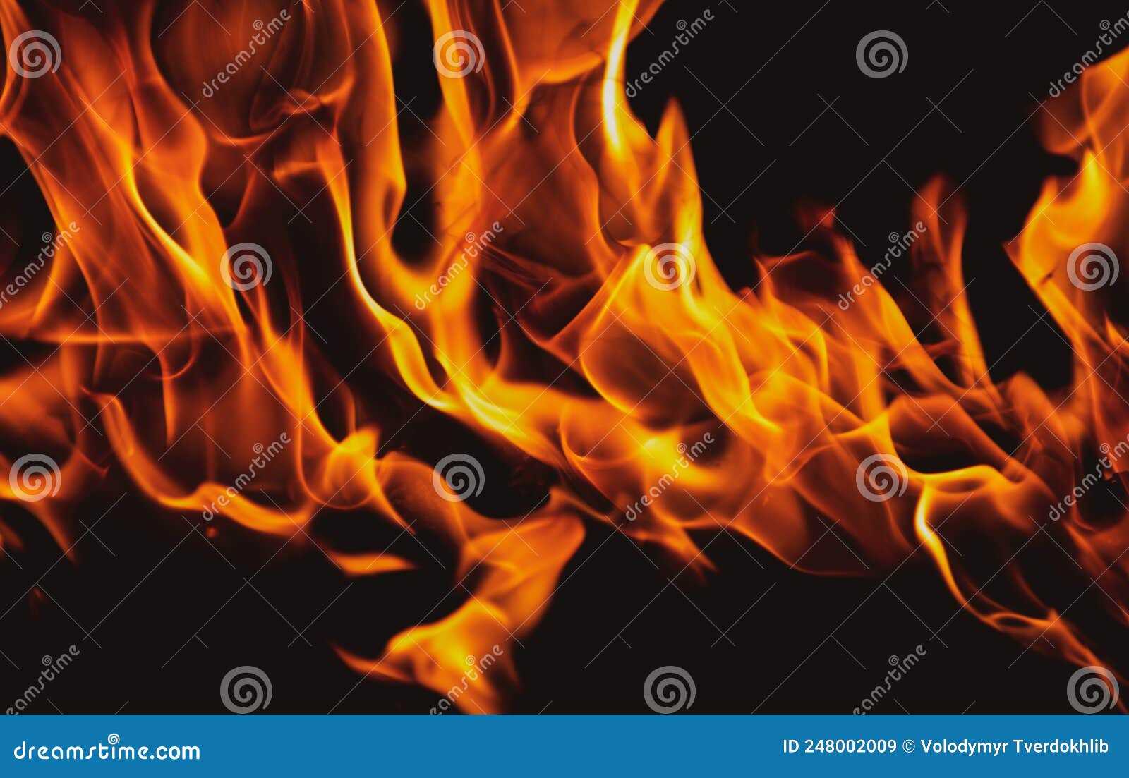Fire Flame Isolate on Black Background. Burn Flames, Abstract Texture ...