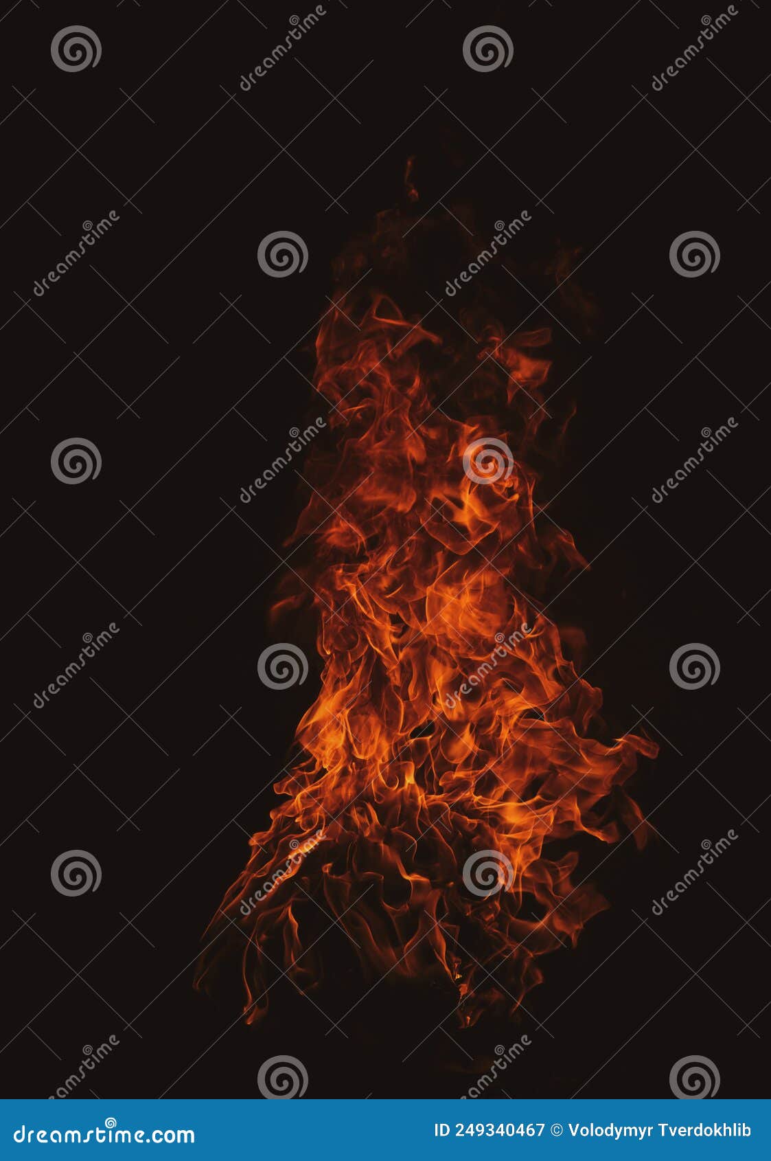 Fire Flame Isolate on Black Background. Burn Flames, Abstract Texture ...