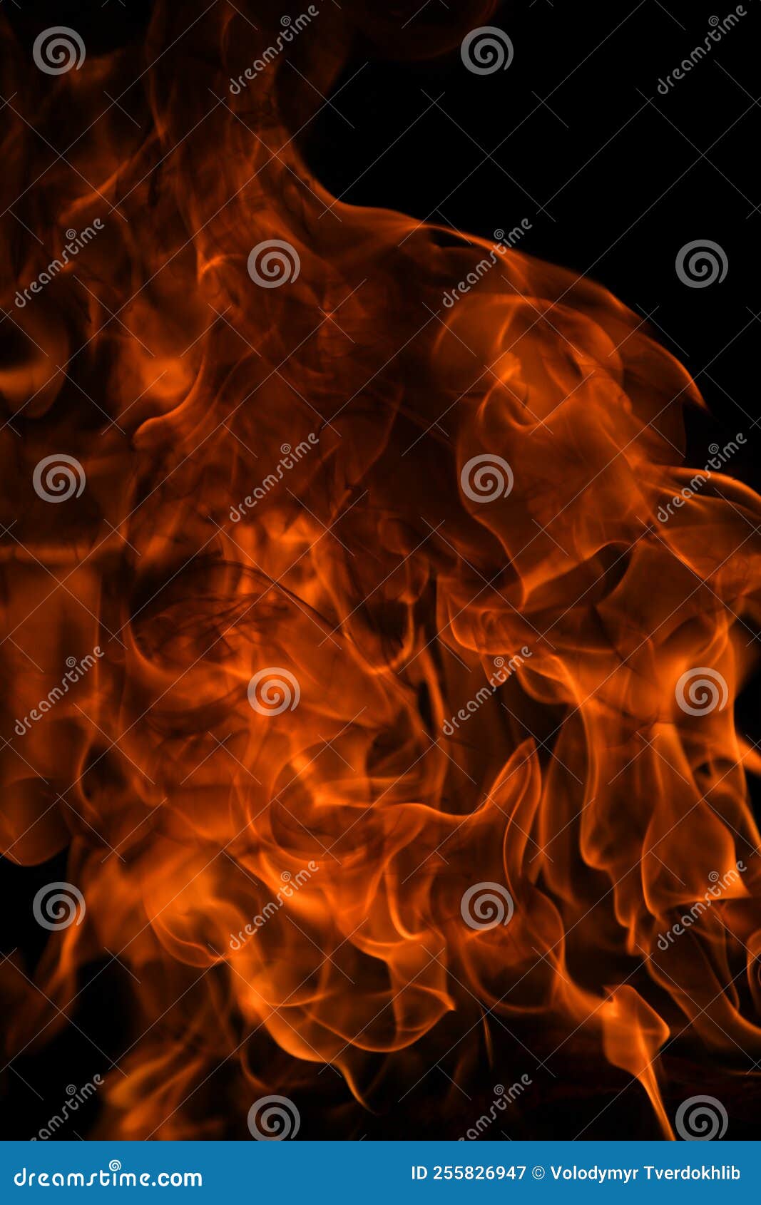 Fire Flame Isolate on Black Background. Burn Flames, Abstract Texture ...