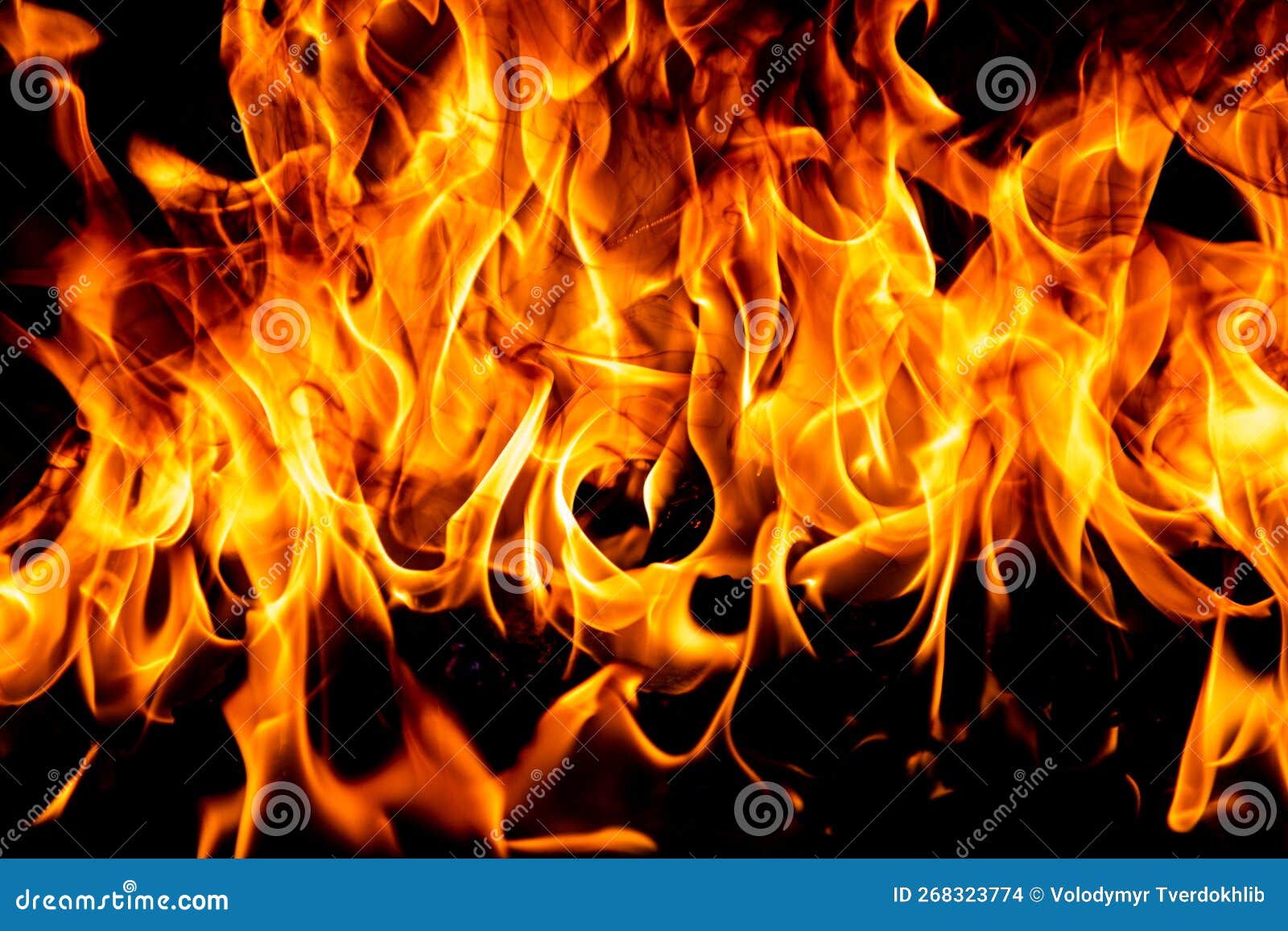 Fire Flame Isolate on Black Background. Burn Flames, Abstract Texture ...