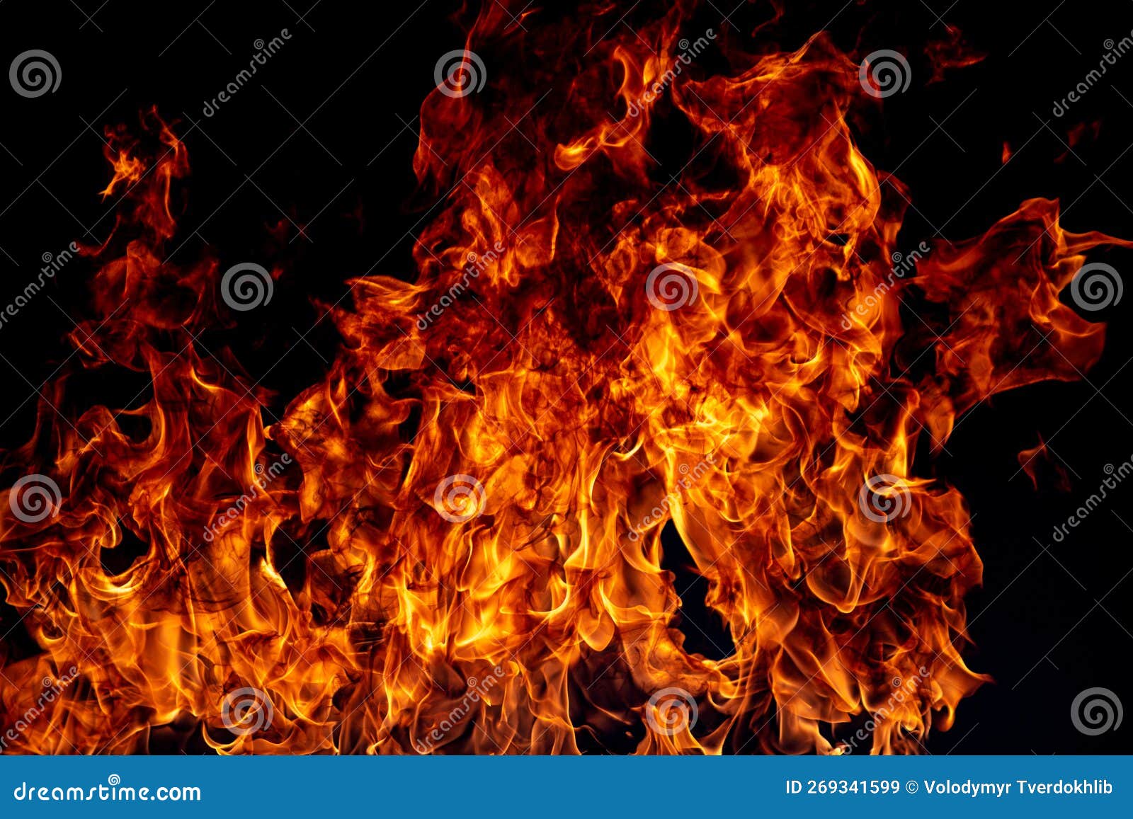 Fire Flame Isolate on Black Background. Burn Flames, Abstract Texture ...