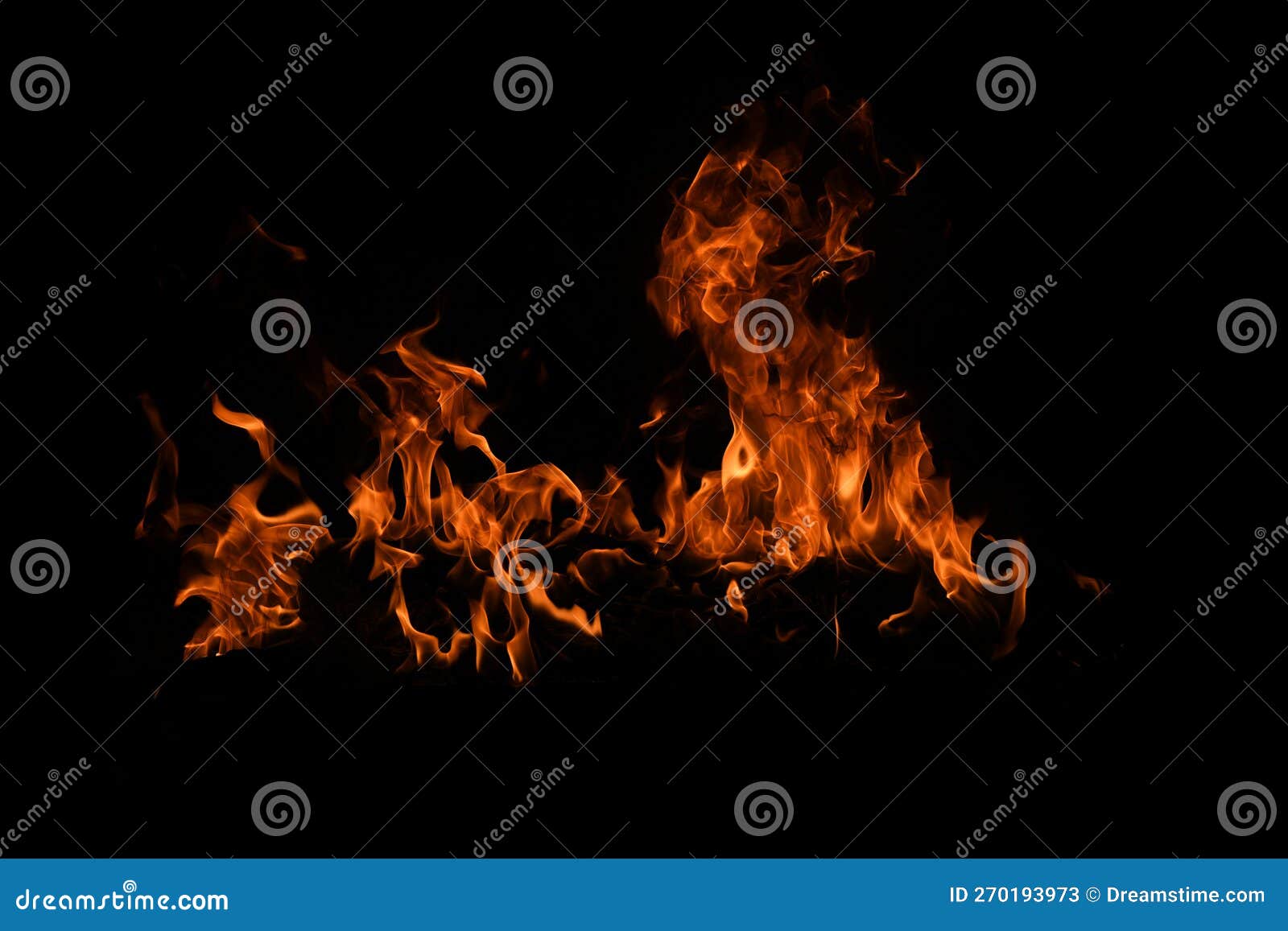 Fire Flame Isolate on Black Background. Burn Flames, Abstract Texture ...