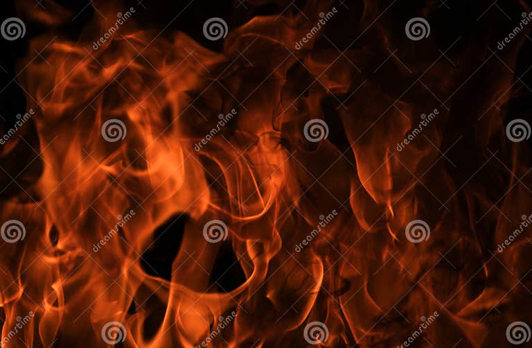 Fire Flame Isolate on Black Background. Burn Flames, Abstract Texture ...