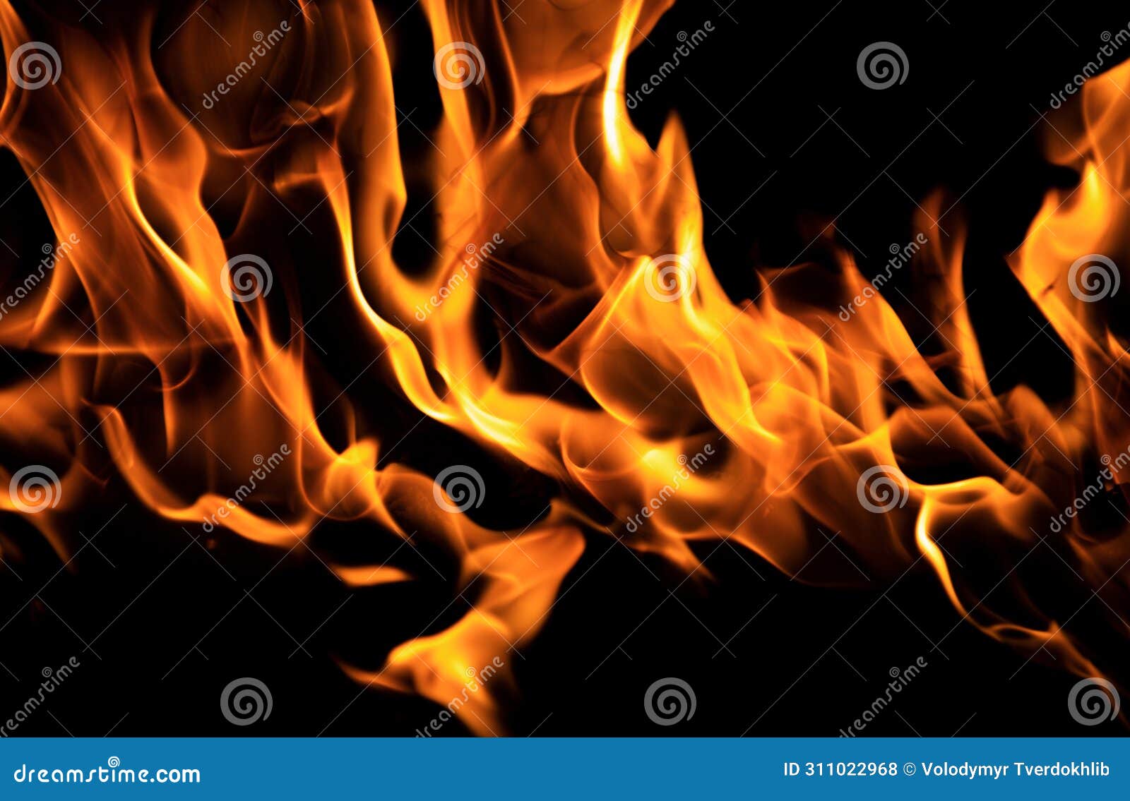 Fire Flame Isolate on Black Background. Burn Flames, Abstract Texture ...