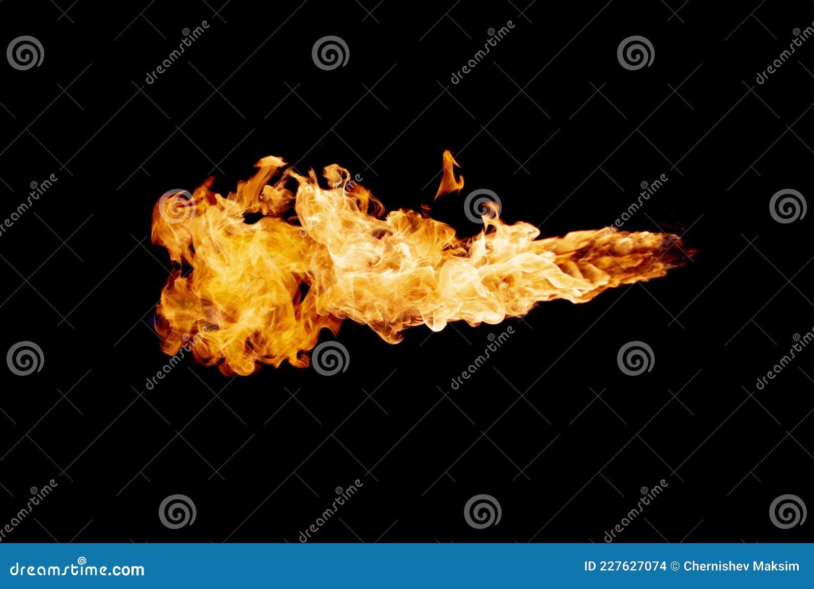 Fire Jet Flame on Dark Black Background Stock Photo - Image of design ...